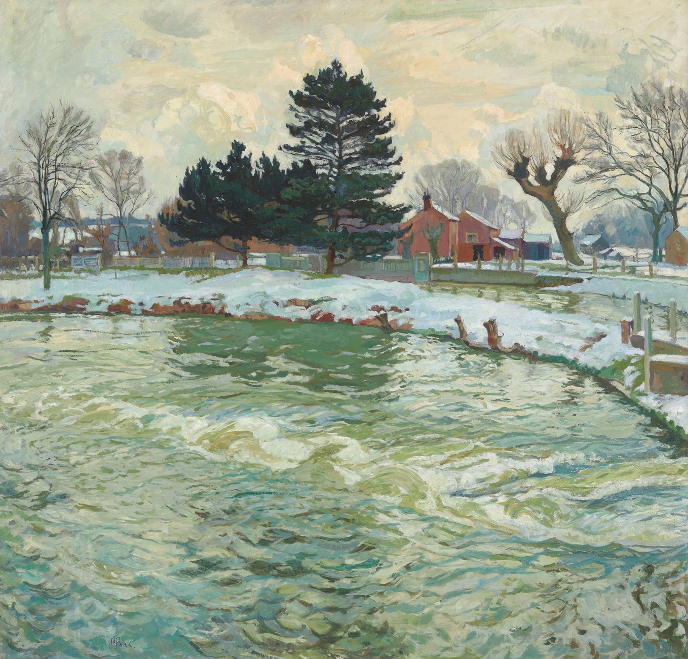 John Anthony Park, R.B.A., R.O.I. (1880-1962), Essex in the snow ...