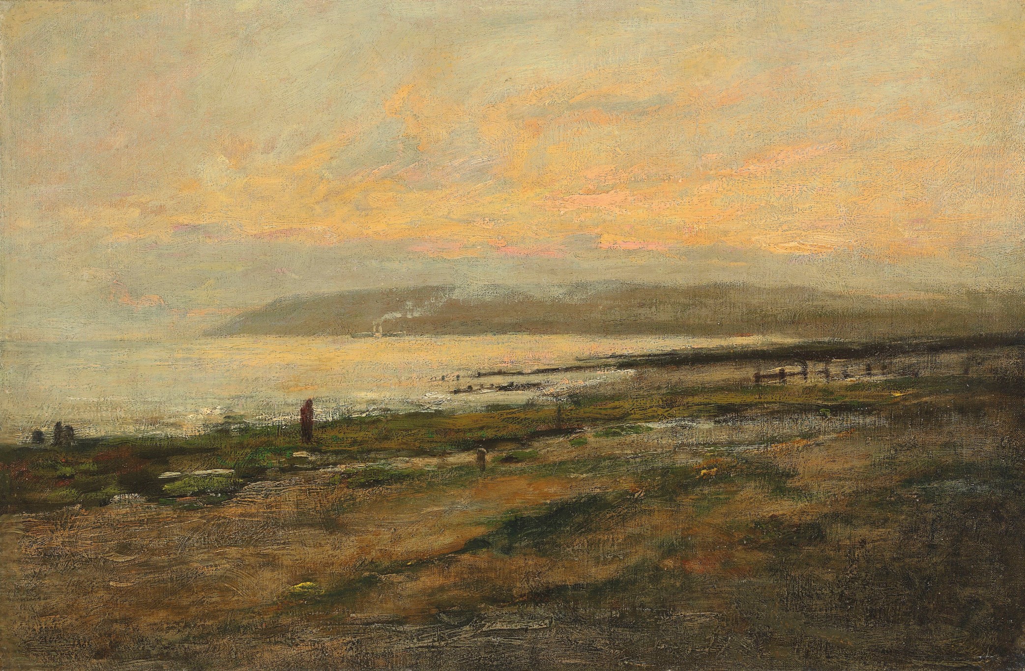 Philip Wilson Steer, O.M. (1860-1942), Figures on a beach, sunset ...