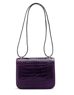 A LIMITED EDITION SHINY PRUNOIR ALLIGATOR CONSTANCE 18 WITH BLEU SAINT ...