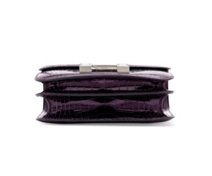 A LIMITED EDITION SHINY PRUNOIR ALLIGATOR CONSTANCE 18 WITH BLEU SAINT ...