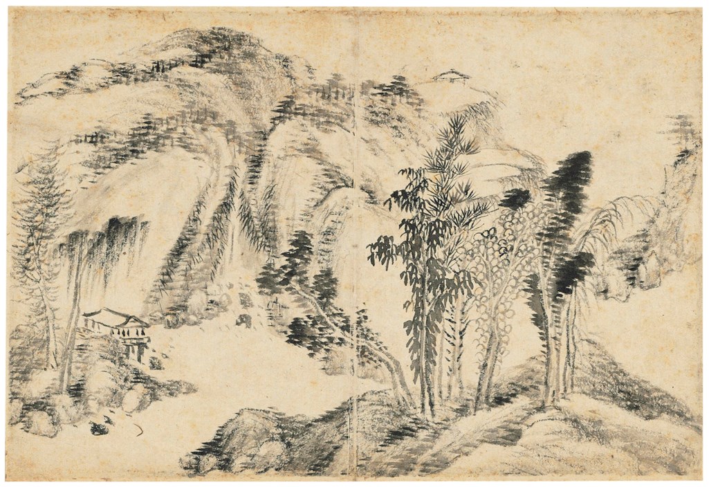 JIANG MAODE (1752-1828), Album of 12 landscape paintings in Yuan style ...