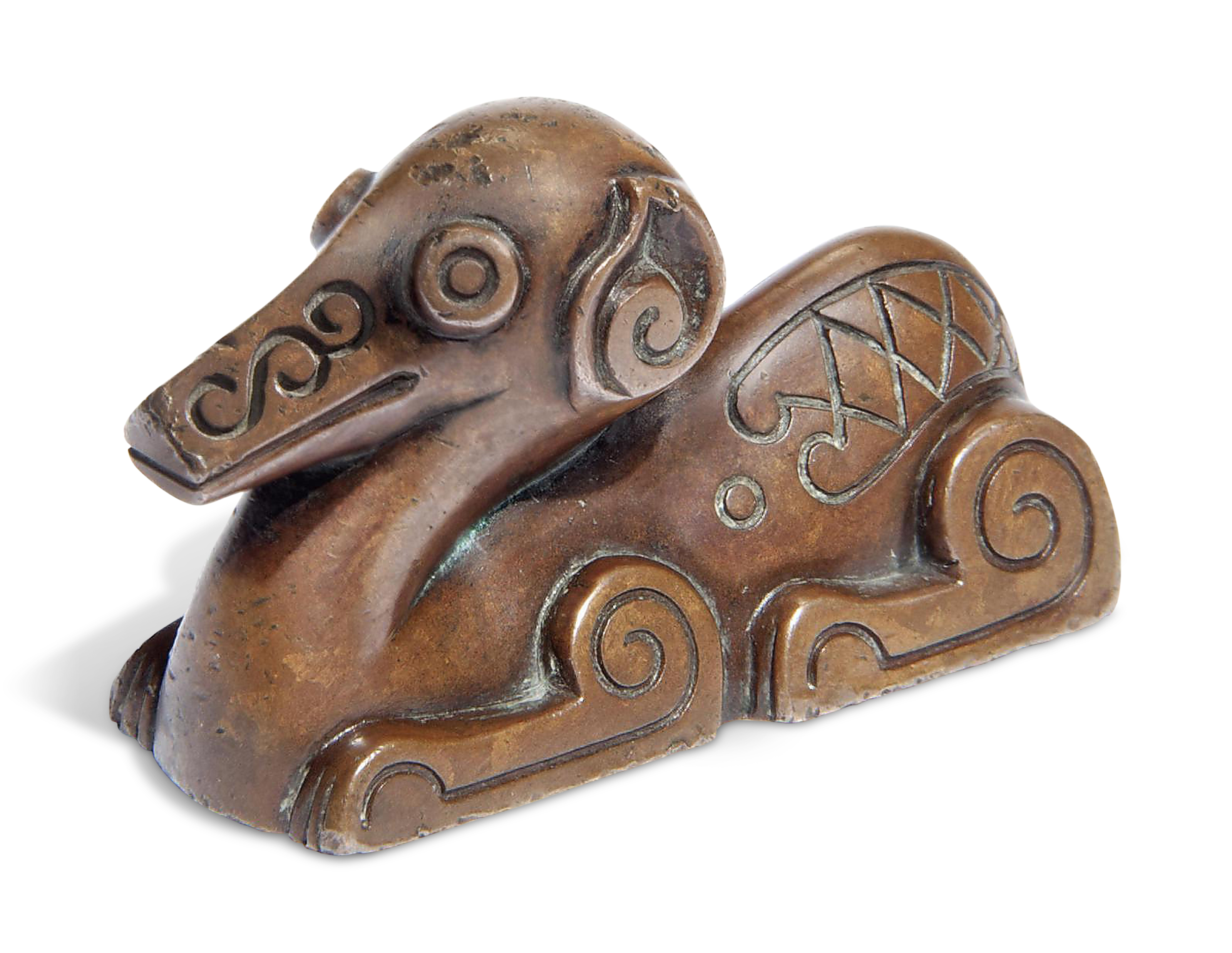 A SMALL BRONZE 'DOG' SCROLL WEIGHT, MING DYNASTY (1368-1644) | Christie’s