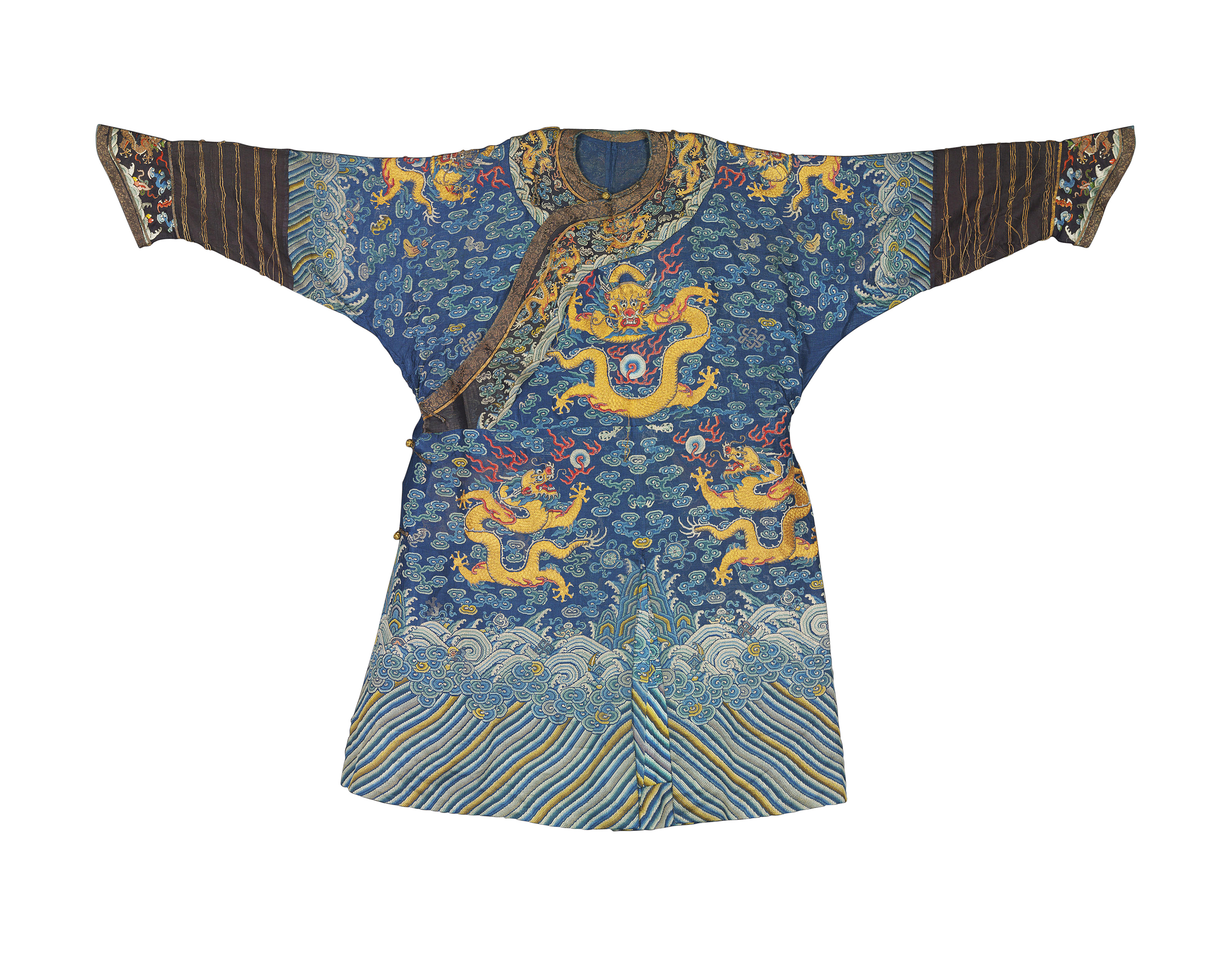 A BLUE-GROUND SUMMER GAUZE 'DRAGON' ROBE, 19TH CENTURY | Christie’s