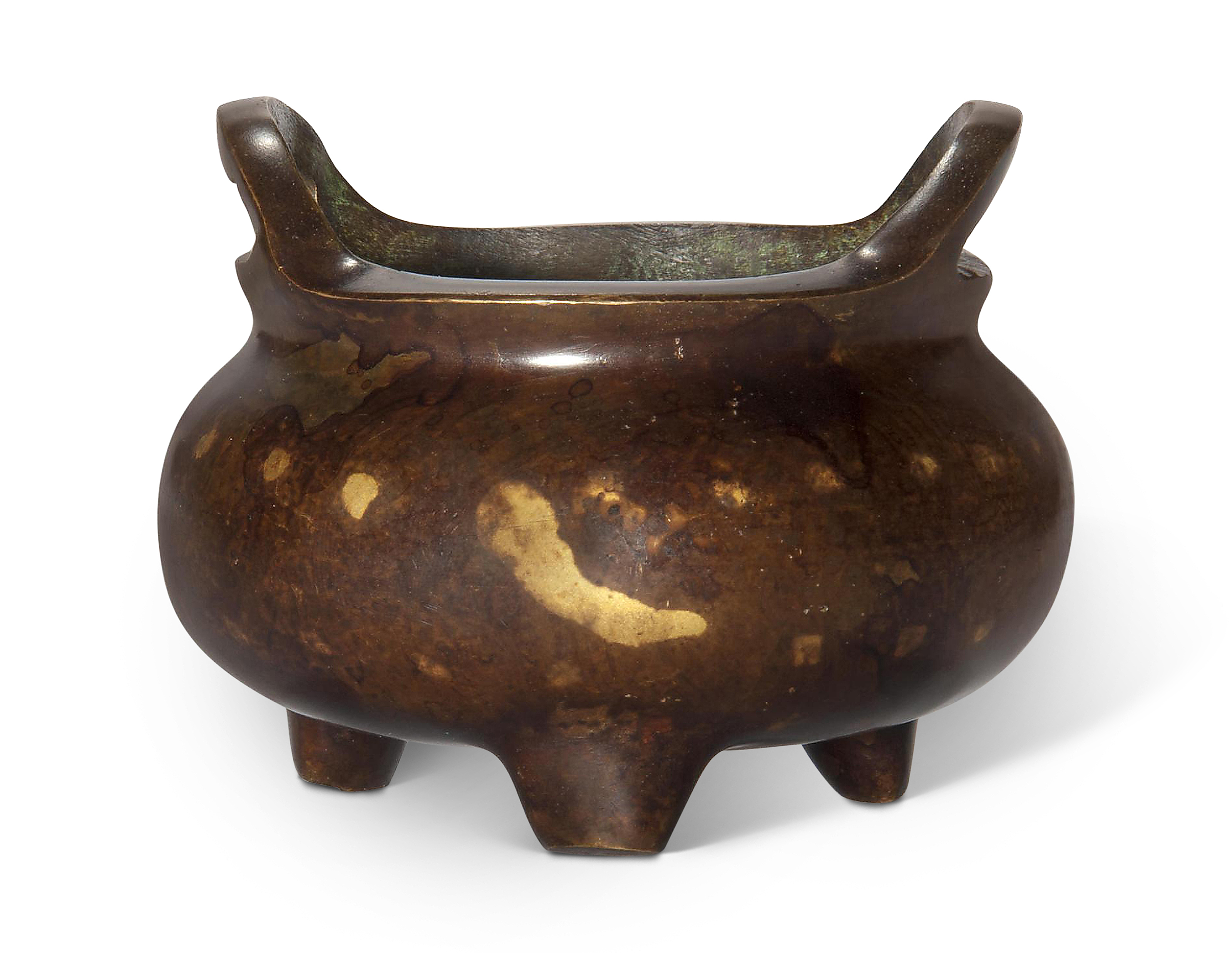 A SMALL GOLD-SPLASHED BRONZE TRIPOD CENSER, 19TH CENTURY | Christie’s