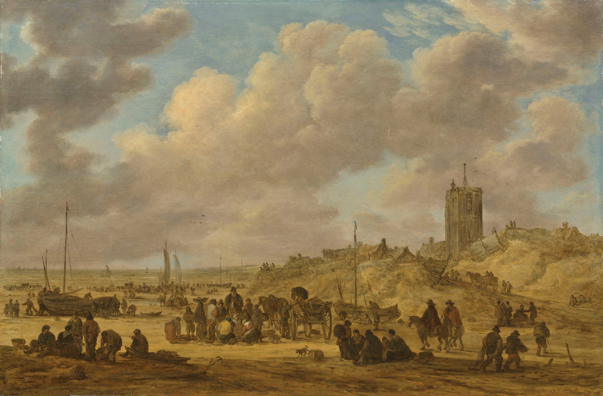 Jan Josephsz. van Goyen (Leiden 1596-1656 The Hague), The beach at ...