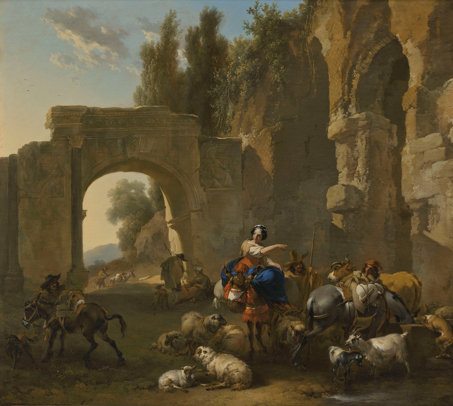 Nicolaes Berchem (Haarlem 1620-1683 Amsterdam), The Watering Place ...