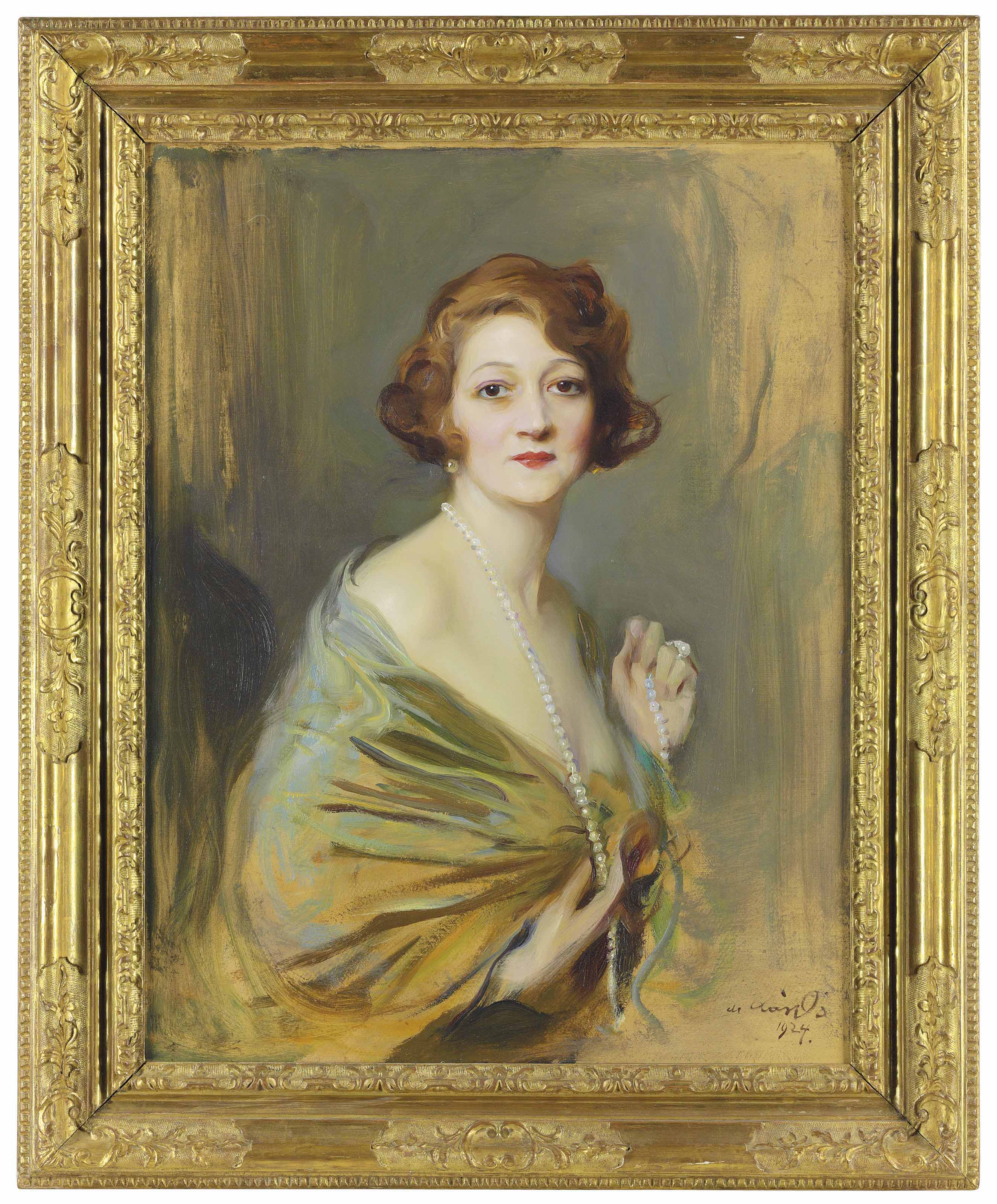 Philip Alexius de László (1869-1937) , Portrait of Edith Dresselhuys ...