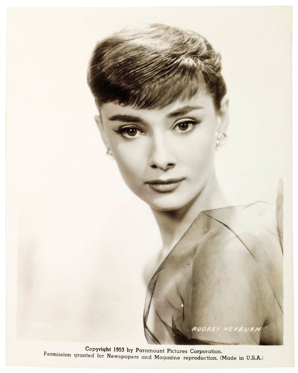SABRINA, 1954, Three gelatin silver publicity stills; Audrey Hepburn ...