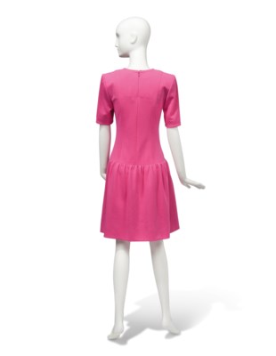 A CANDY PINK WOOL JERSEY DRESS, GIVENCHY PARIS, STAMPED 00203, CIRCA ...