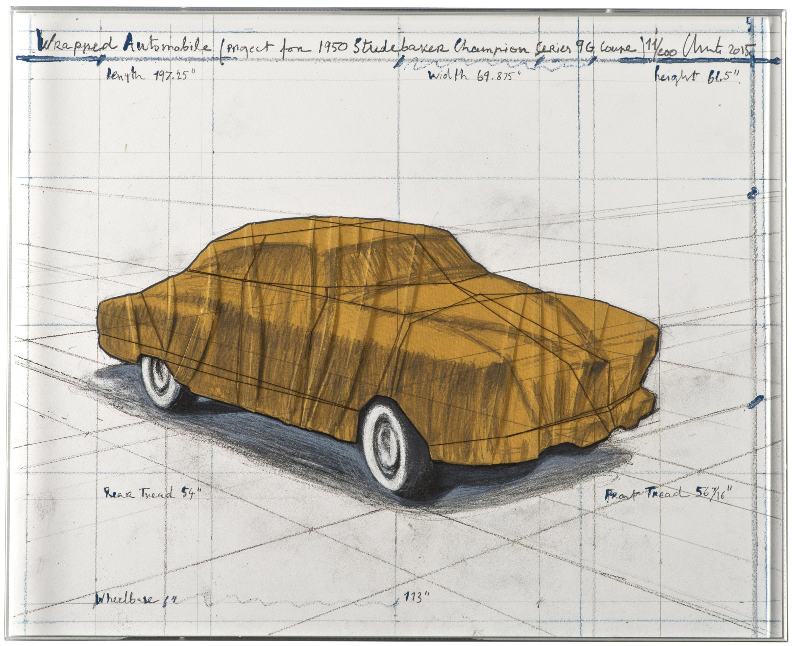 Christo (B. 1935), Wrapped Automobile (Project for 1950 Studebaker ...