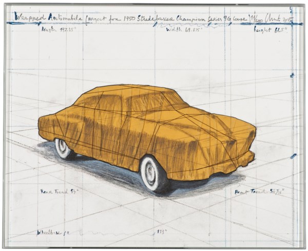Christo (B. 1935), Wrapped Automobile (Project for 1950 Studebaker ...