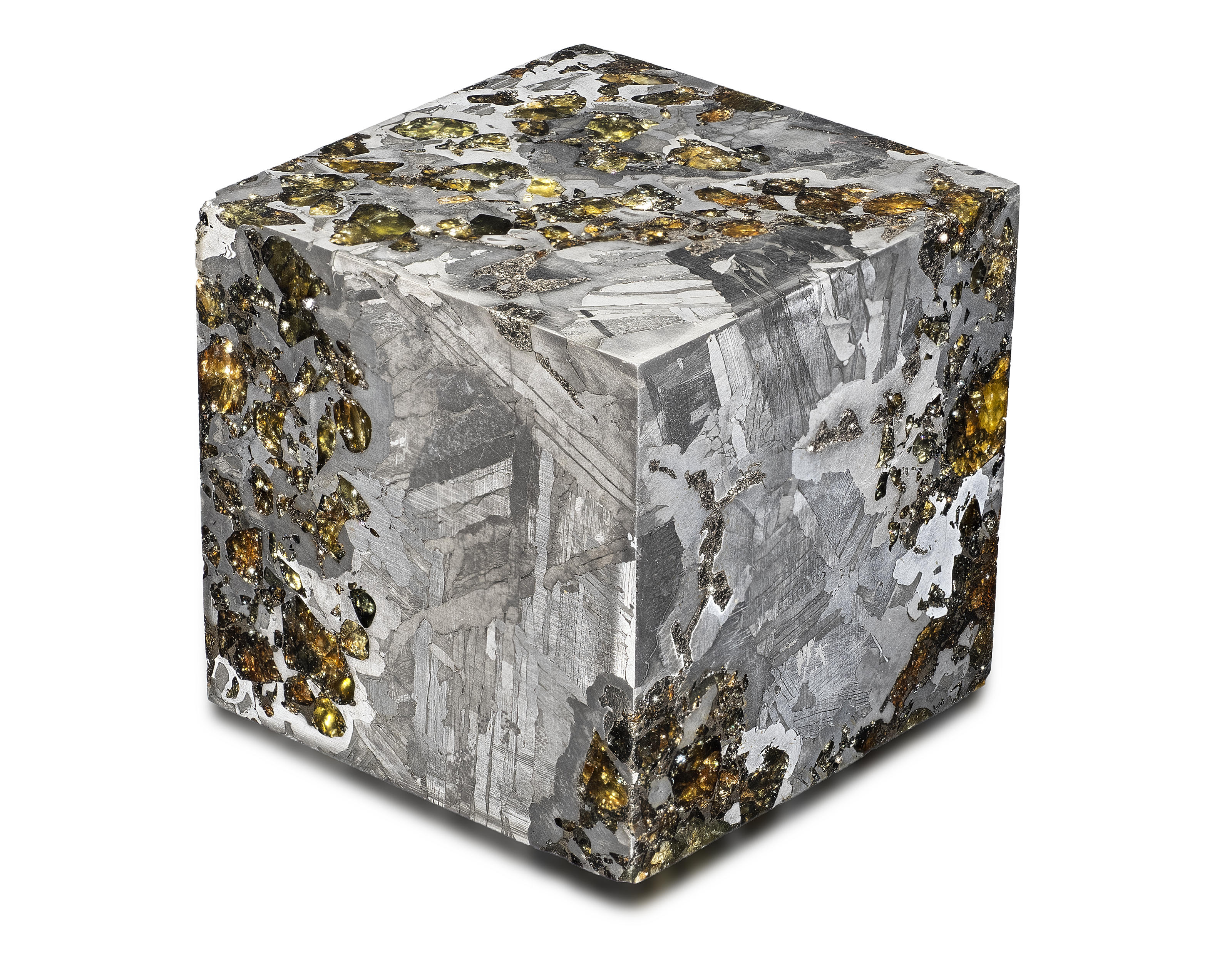 A SEYMCHAN METEORITE CUBE, DISCOVERED IN RUSSIA, 1967; MODERN CUTTING ...