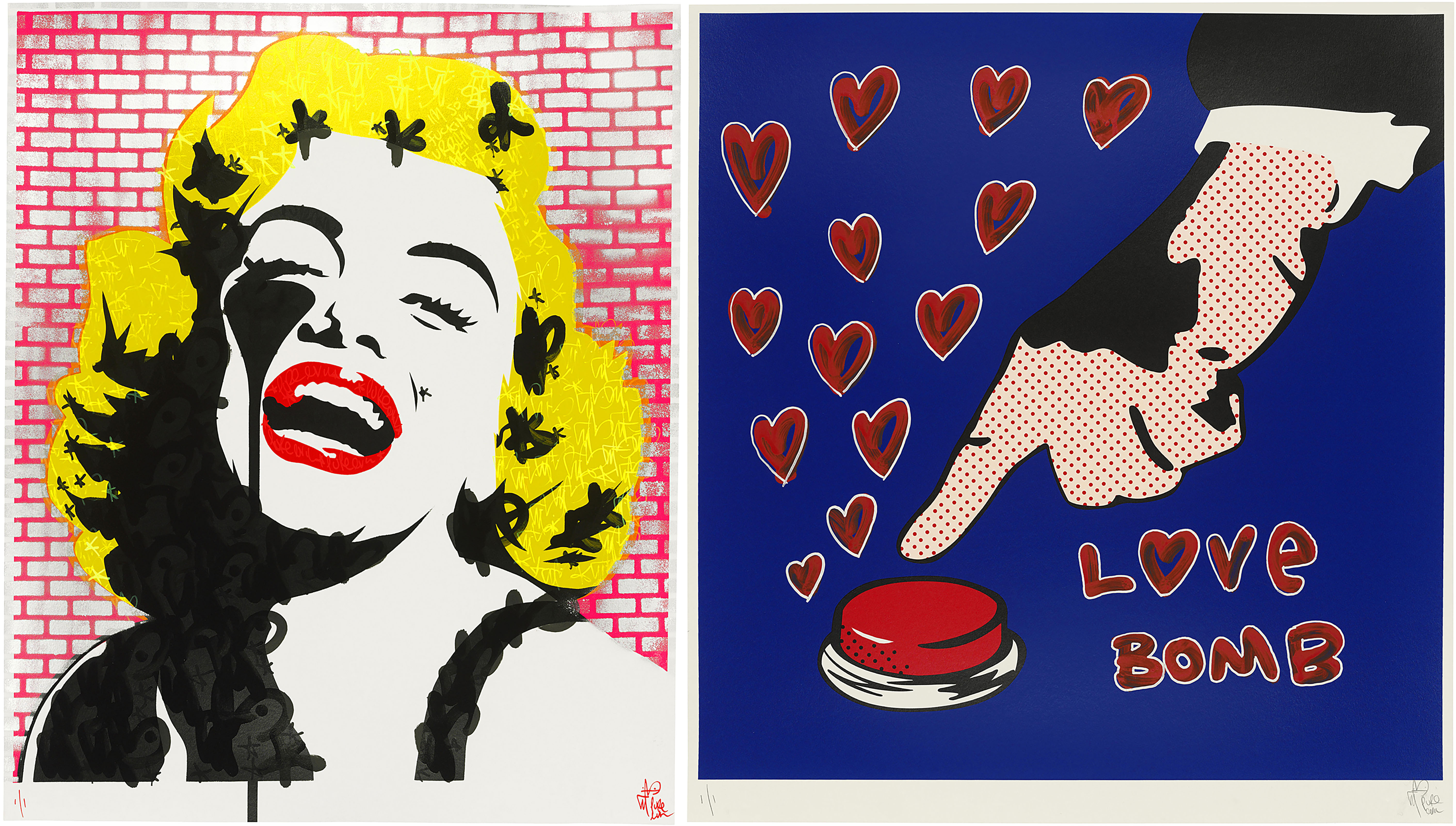 PURE EVIL (B. 1968), Screaming Marilyn and Masters of War (Two Works ...