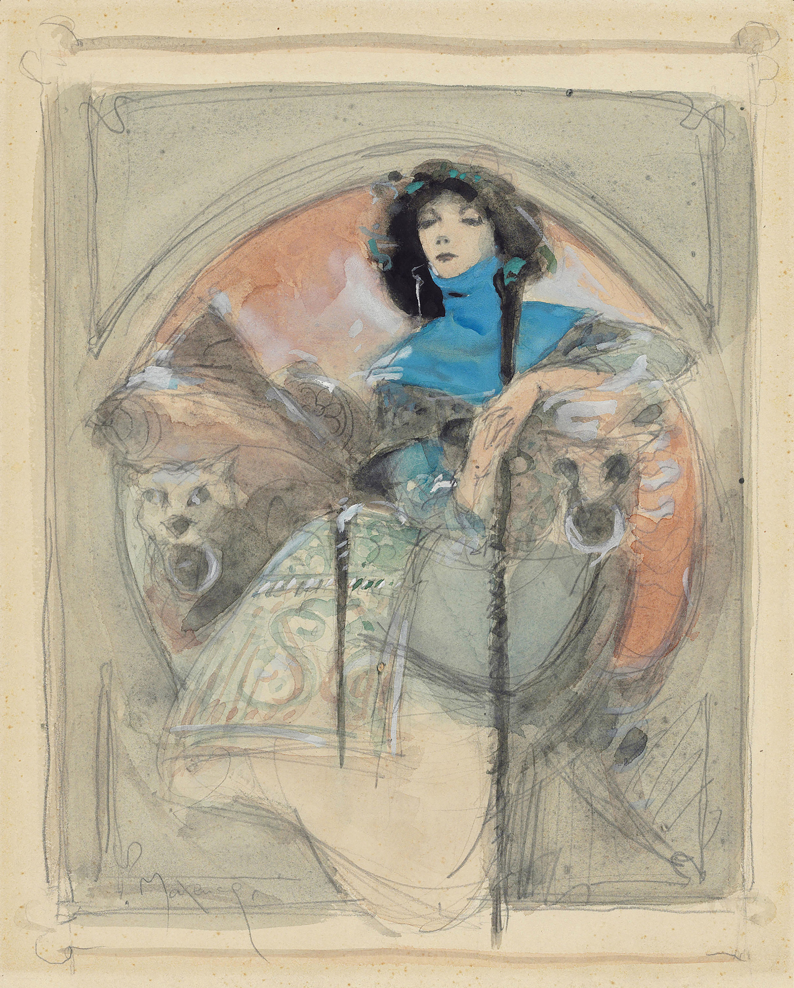 EDGAR MAXENCE (1871-1954), Portrait of Sarah Bernhardt | Christie’s
