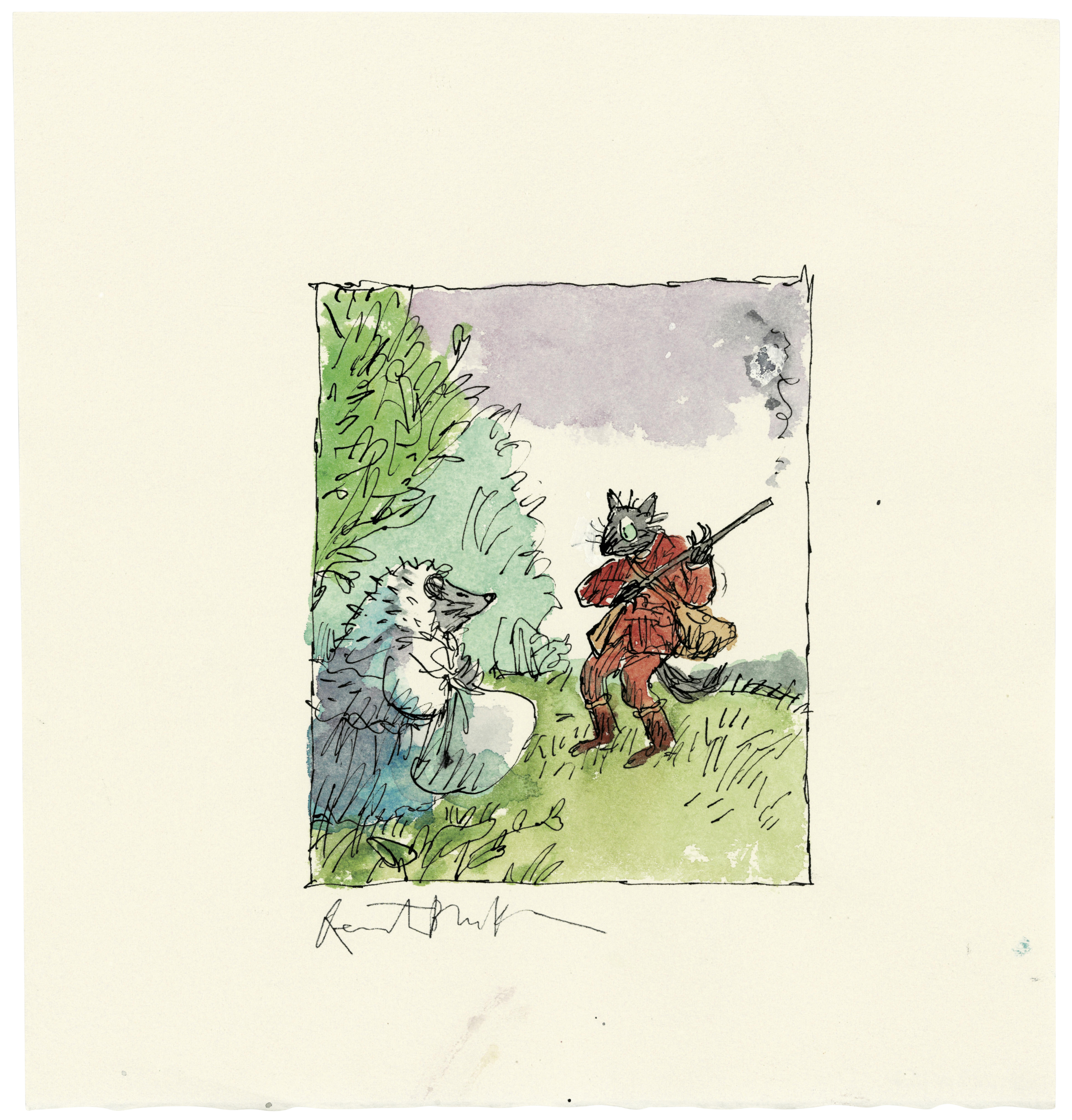 Quentin Blake (b. 1932), Kitty talks to Mrs Tiggywinkle | Christie’s