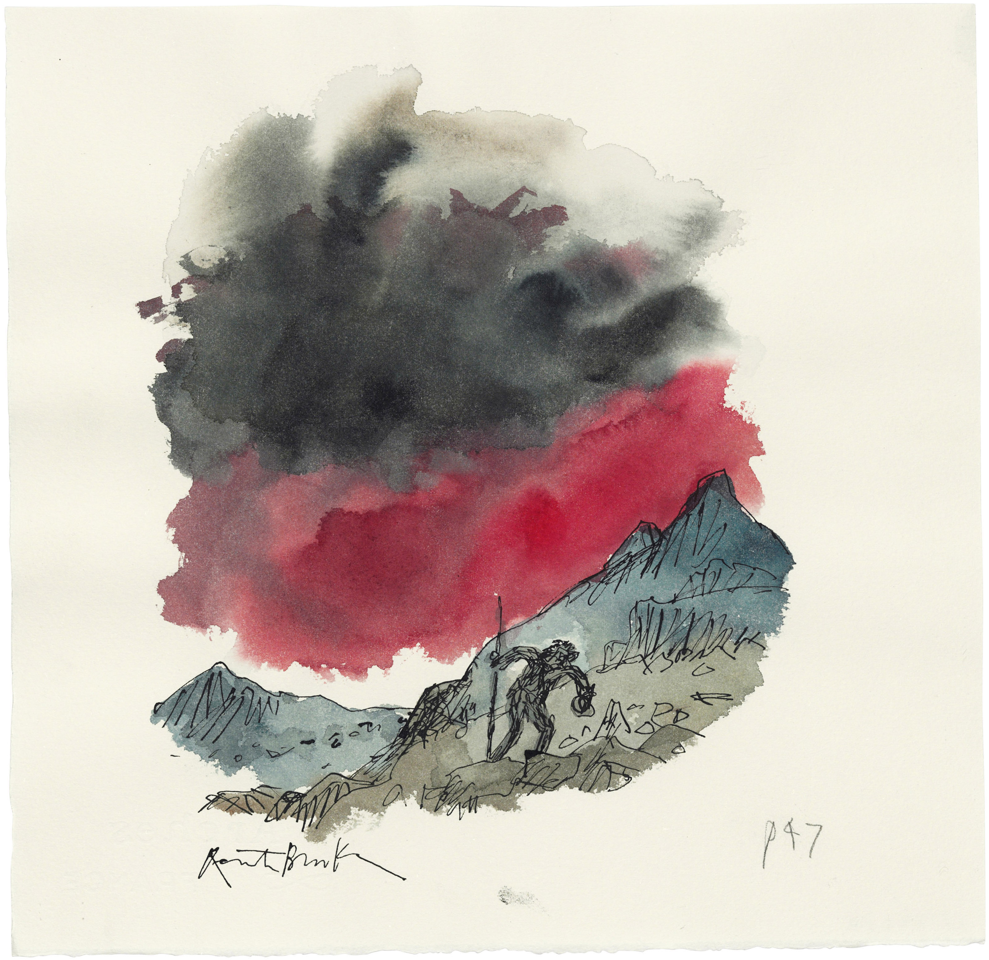 Quentin Blake (b. 1932), Schwartz climbing the glacier | Christie’s