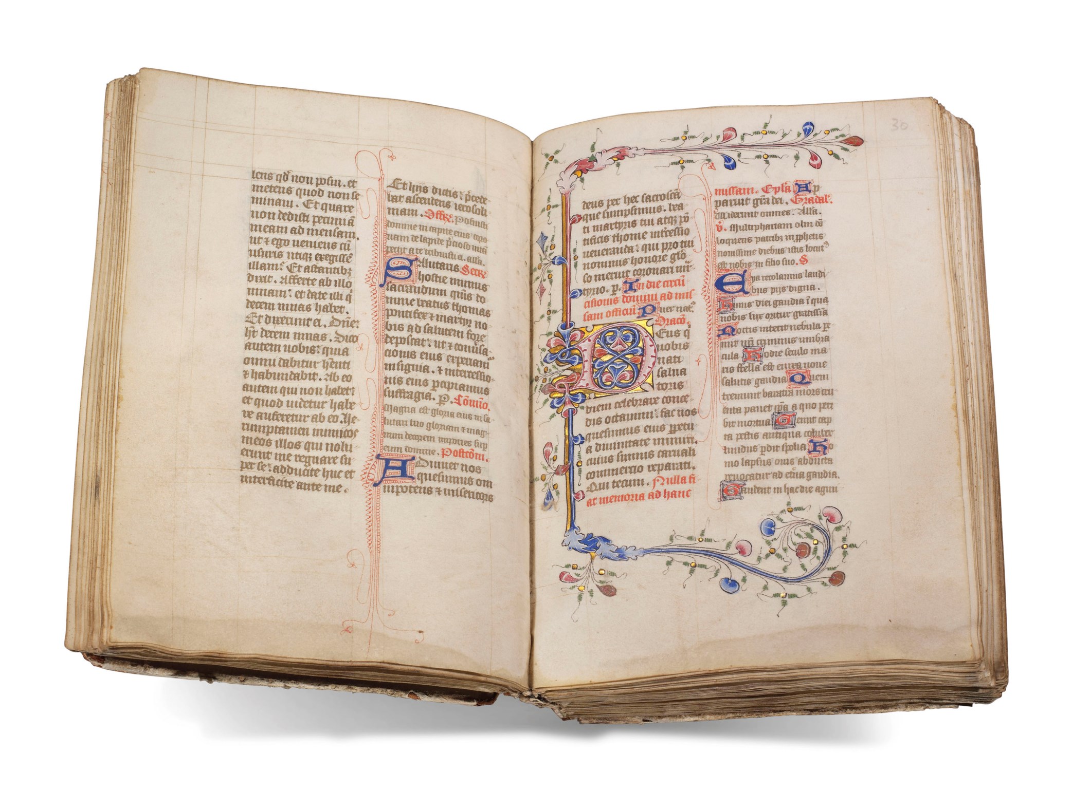 MISSAL, use of Sarum, in Latin, illuminated manuscript on vellum ...