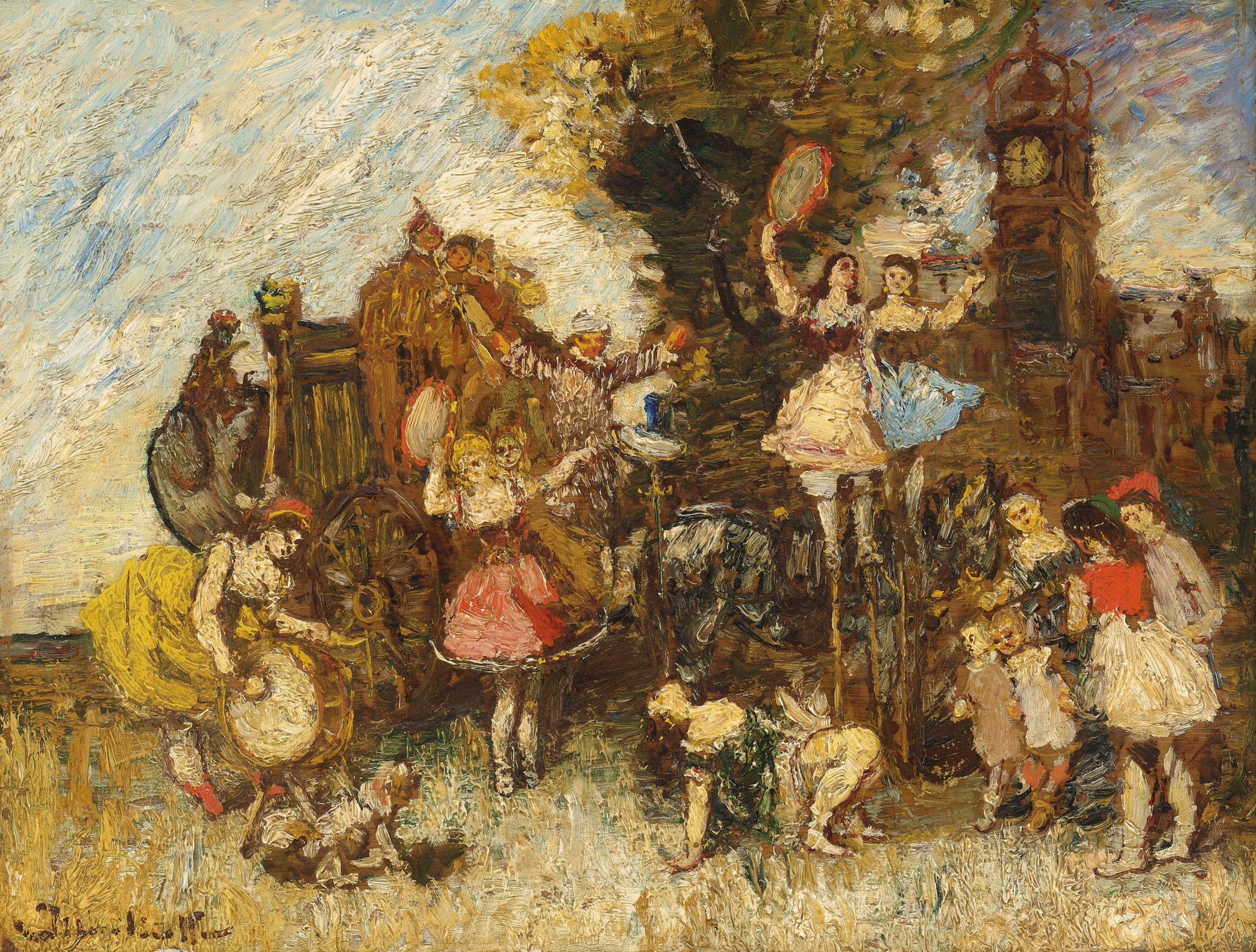 Adolphe Monticelli (French, 1824-1886), Parade de saltimbanques ...