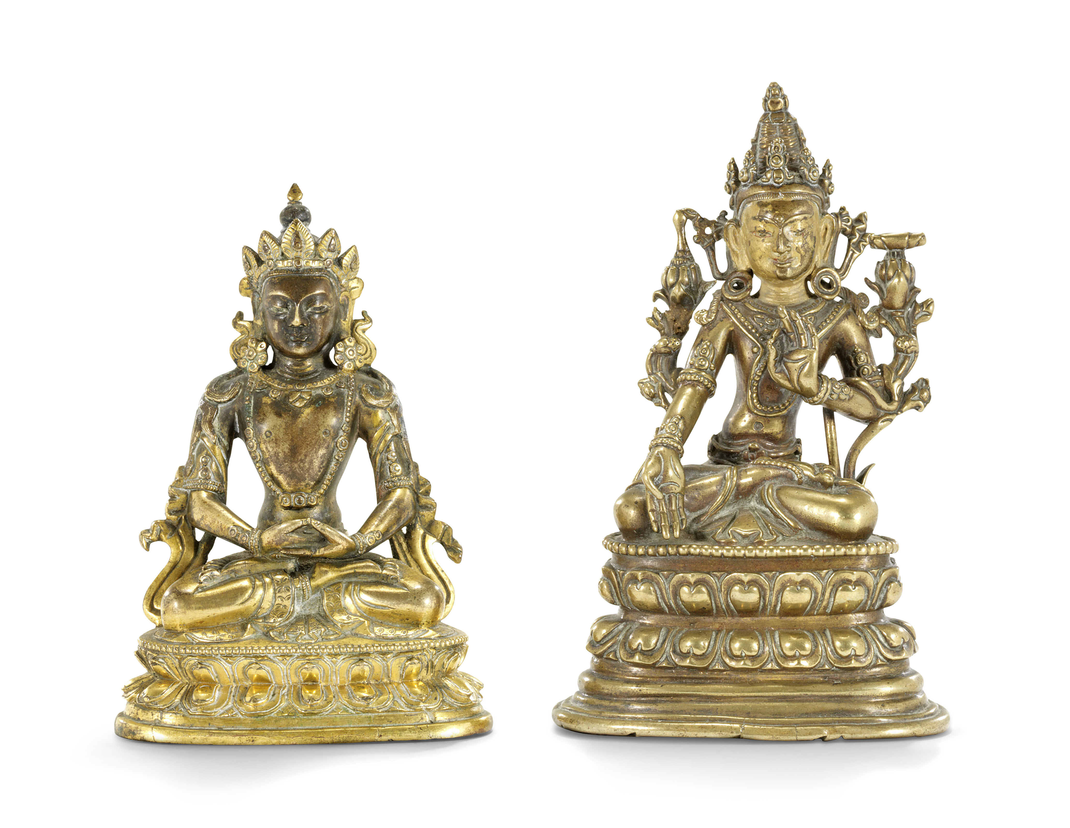TWO BRONZE BUDDHIST FIGURES, 16TH-17TH CENTURY | Christie’s