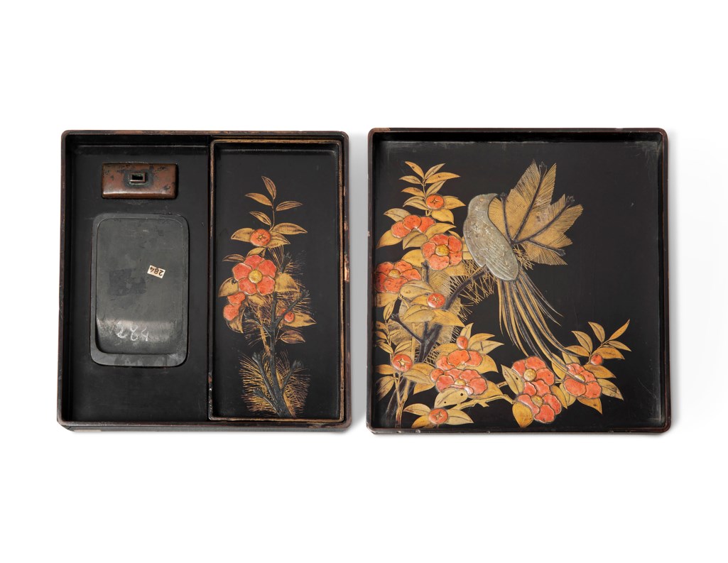 A JAPANESE LACQUER WRITING BOX (SUZURIBAKO), EDO PERIOD (18TH CENTURY ...