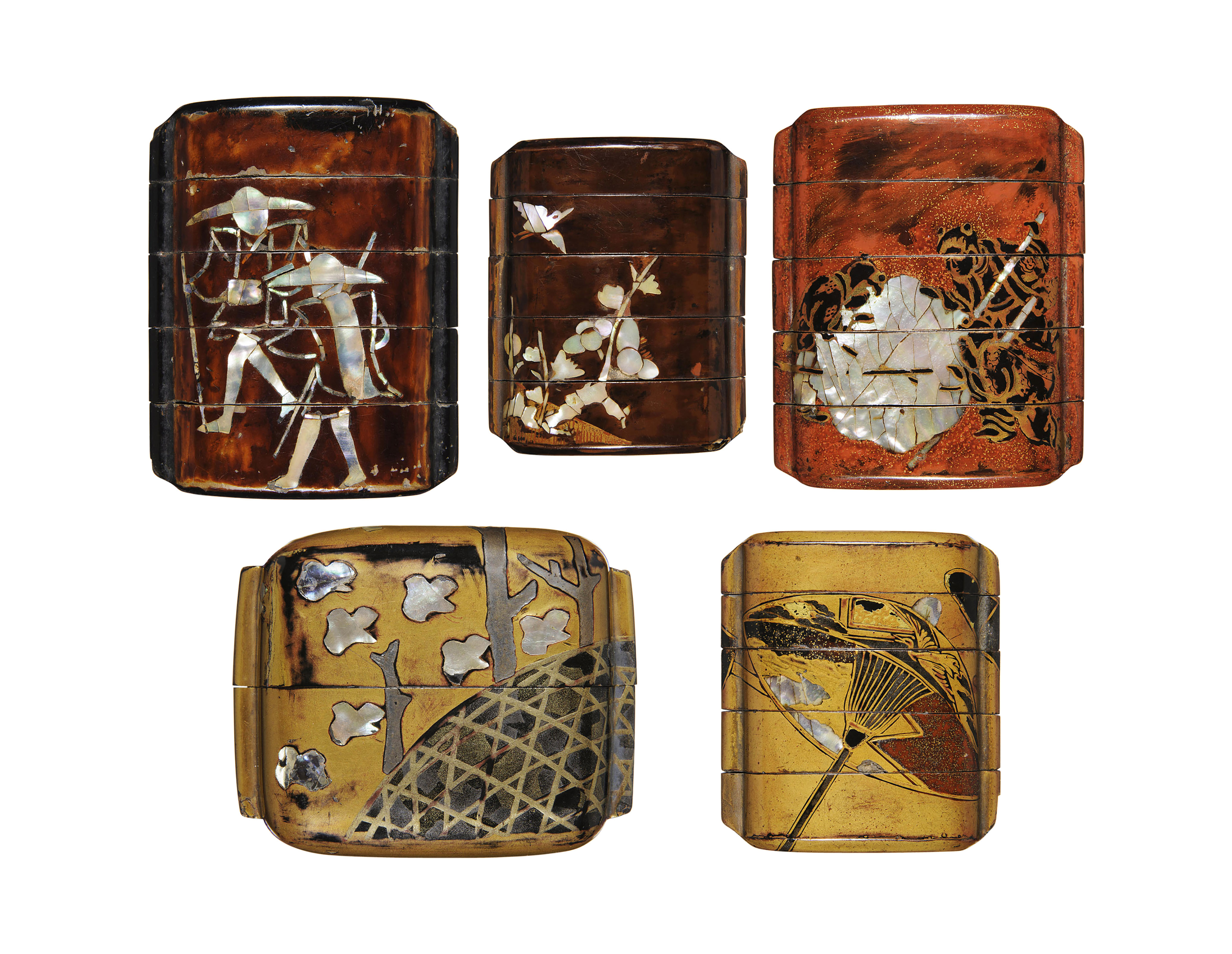 FIVE JAPANESE LACQUER INRO, EDO PERIOD (18TH-19TH CENTURY) | Christie’s