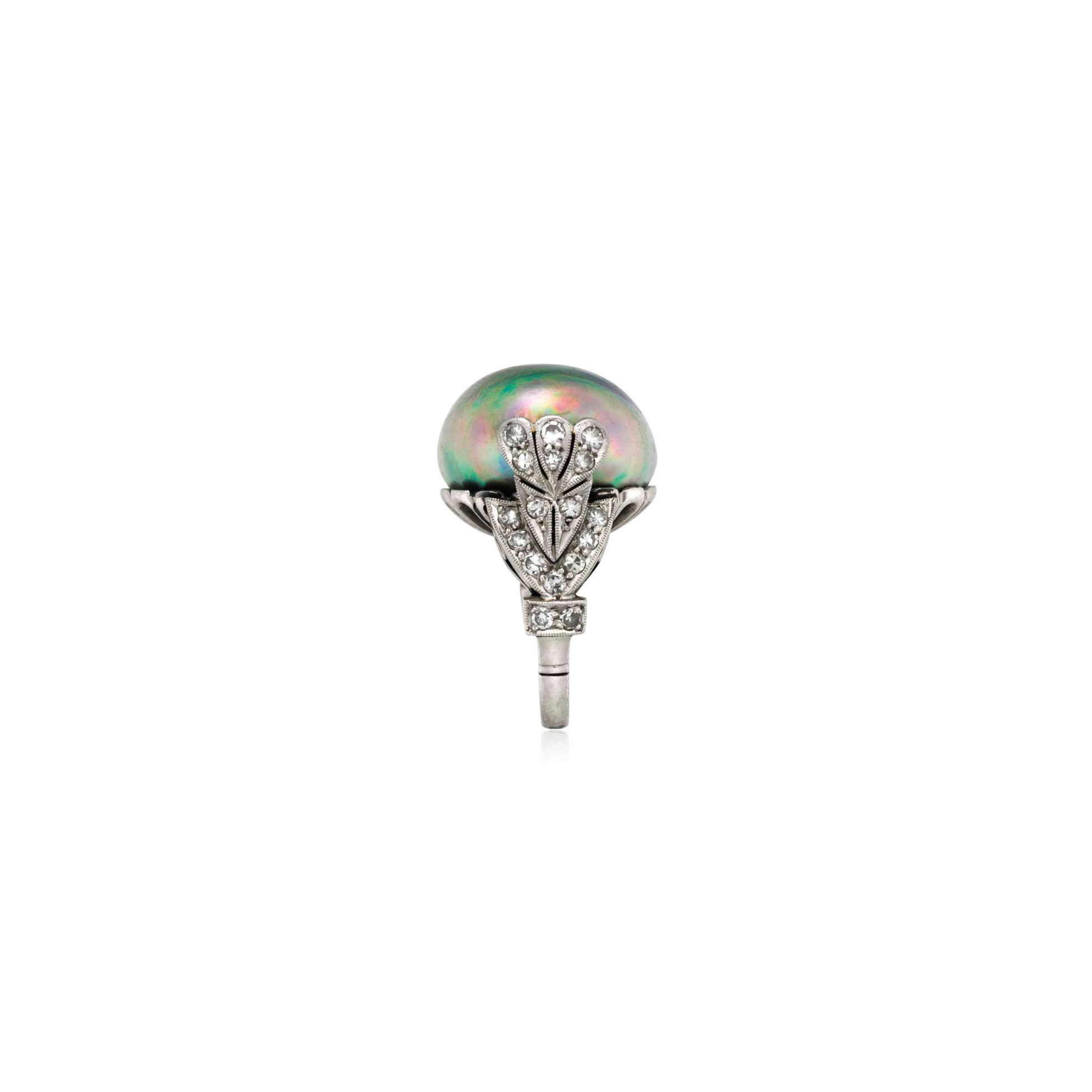 NATURAL ABALONE NATURAL PEARL AND DIAMOND RING | Christie's