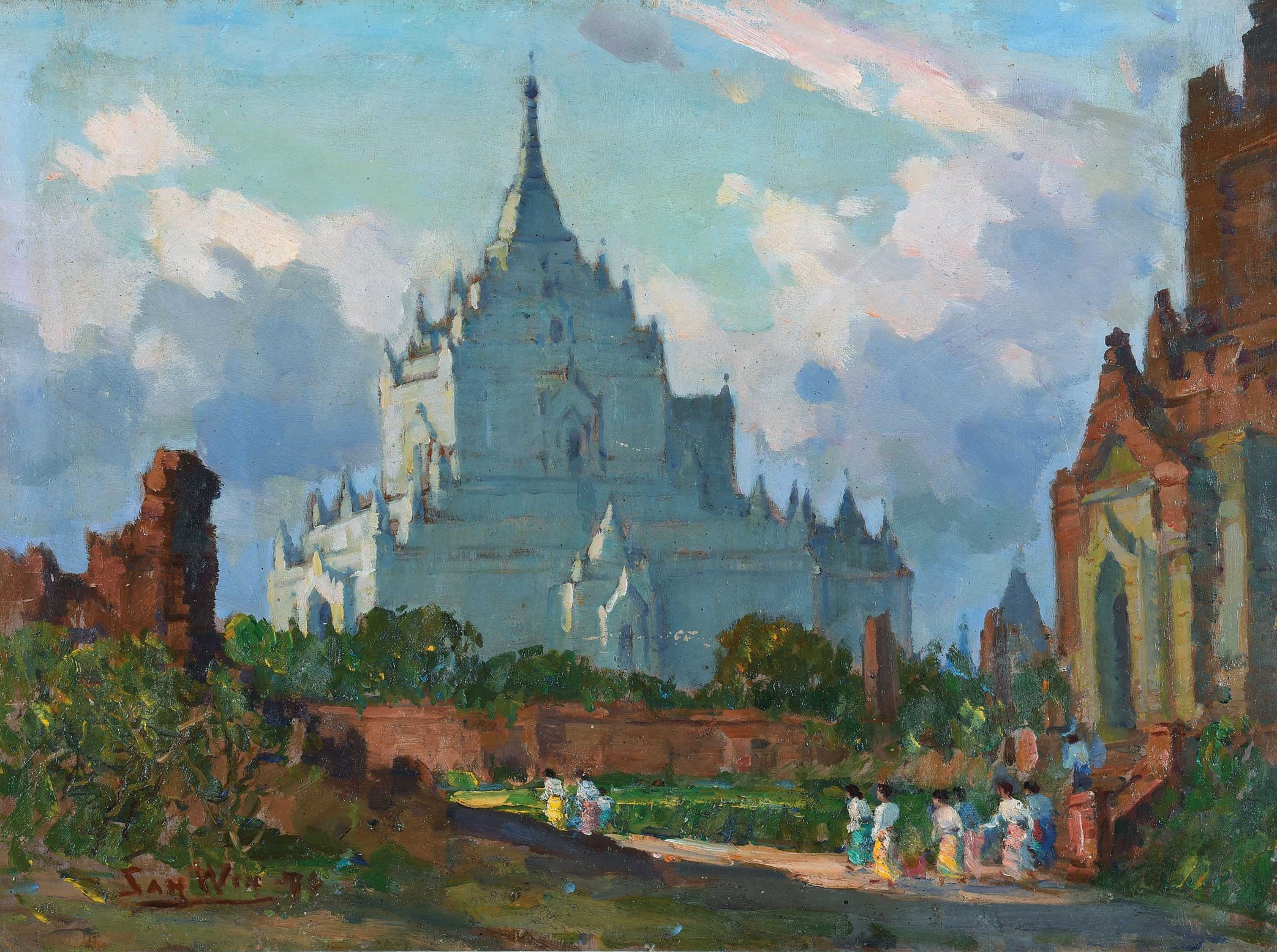 U SAN WIN (BURMA, B. 1905-1981), White Temple in Bagan | Christie's