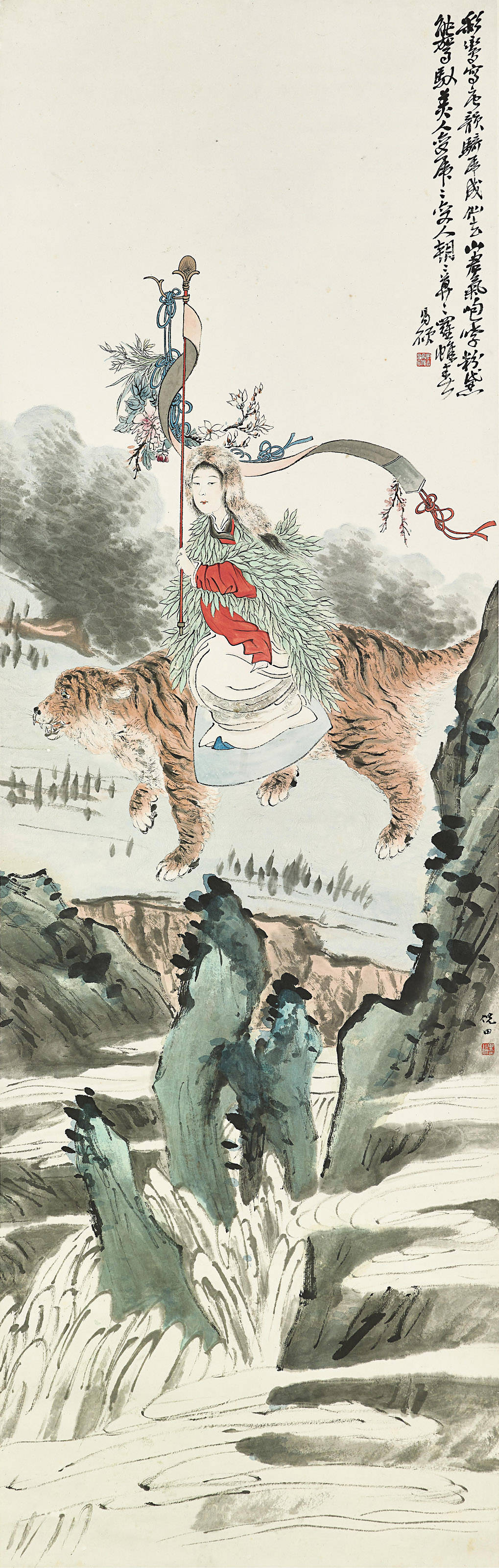NI TIAN (1855-1919), Cailuan Riding a Tiger | Christie’s