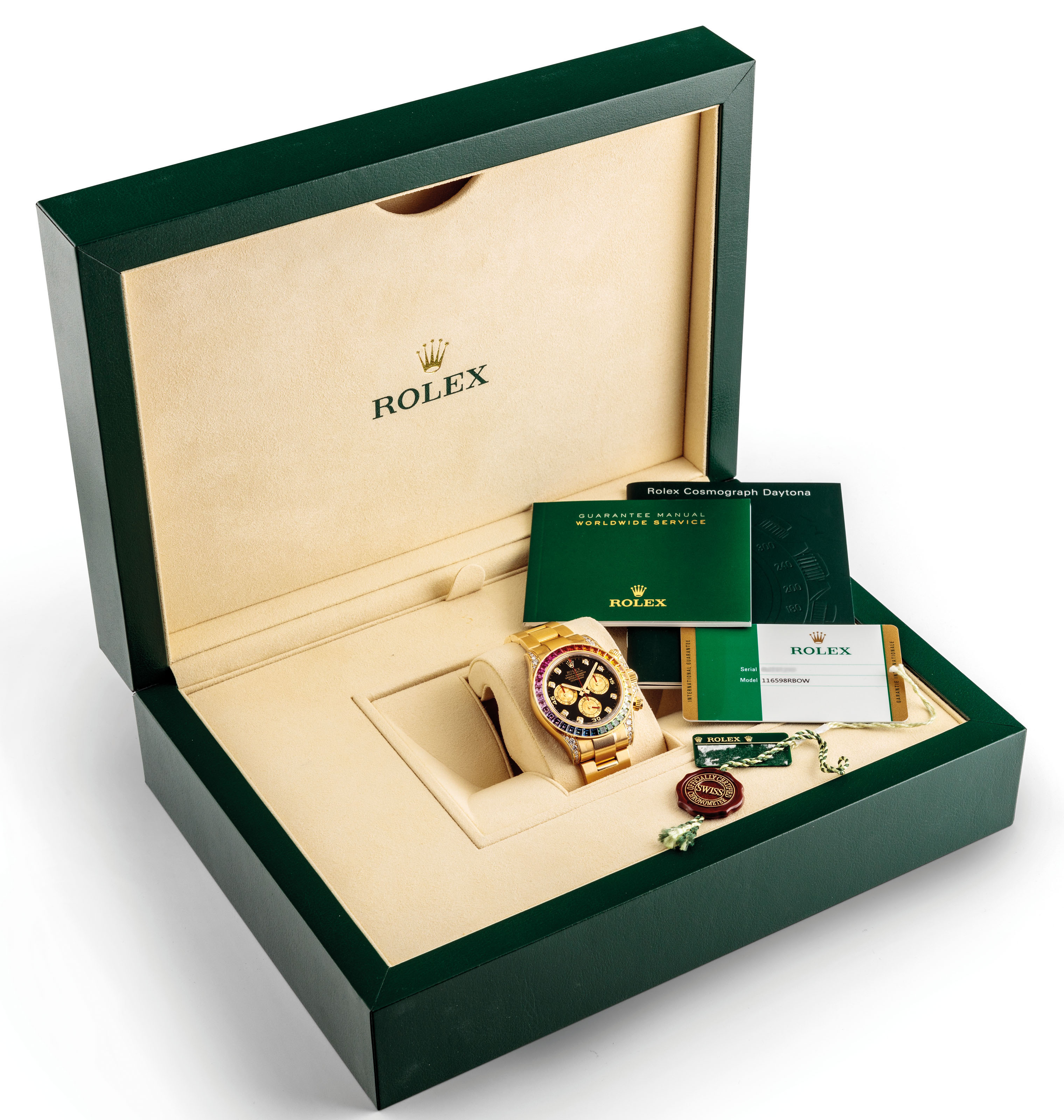 ROLEX. A VERY RARE AND IMPRESSIVE 18K GOLD AND DIAMOND-SET AUTOMATIC ...