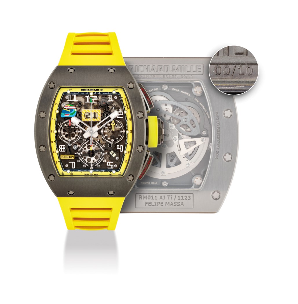 RICHARD MILLE. A VERY FINE AND EXTREMELY RARE TITANIUM LIMITED EDITION ...