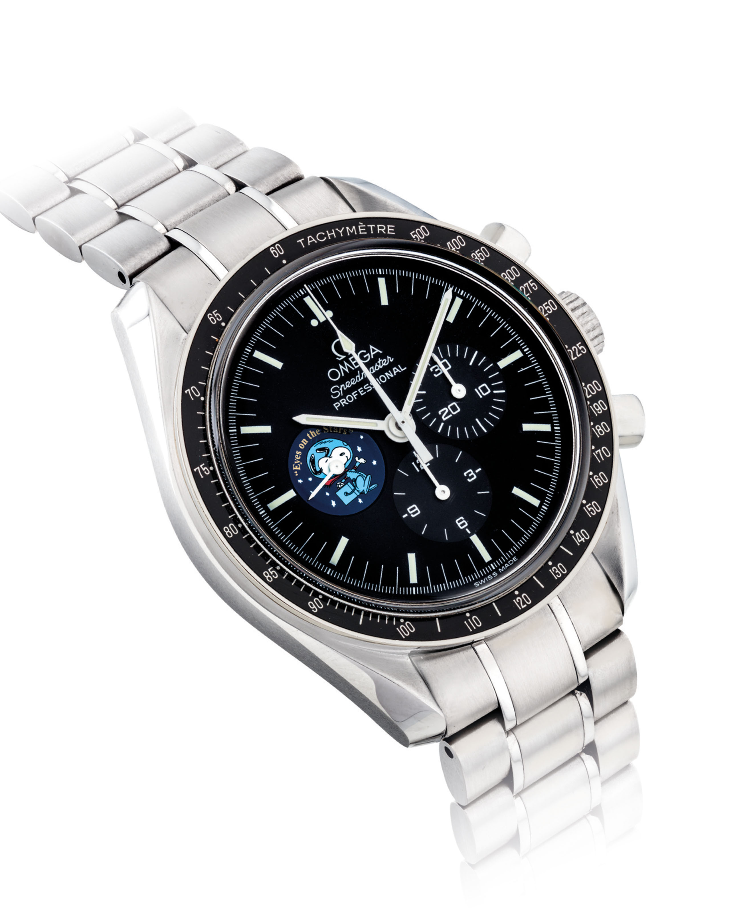 OMEGA. A FINE AND RARE STAINLESS STEEL LIMITED EDITION CHRONOGRAPH ...