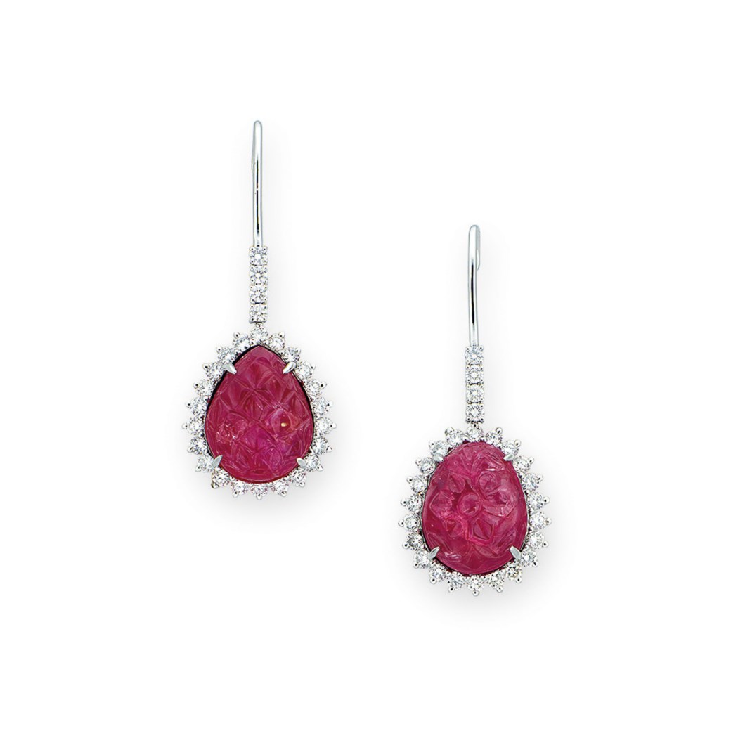RUBY AND DIAMOND EARRINGS | Christie's