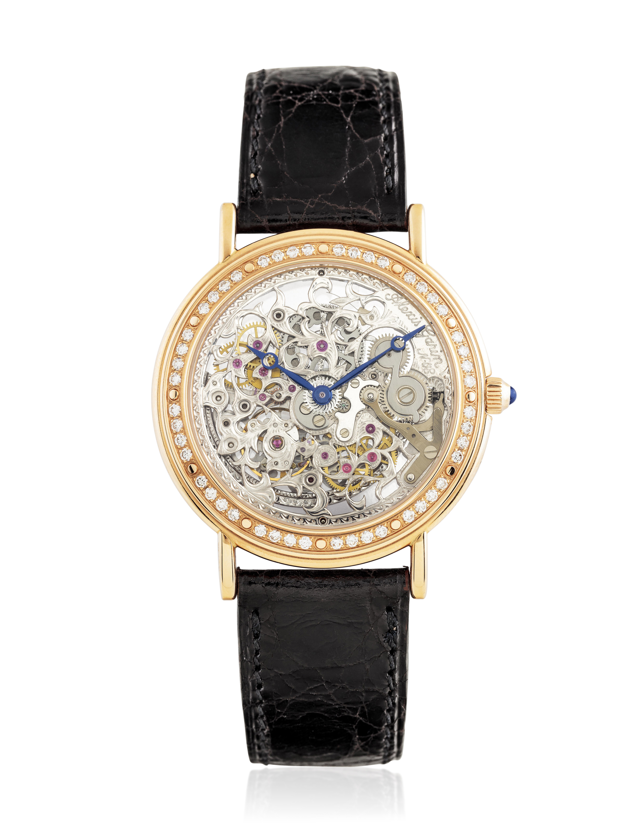 ALEXIS GARIN, 18K PINK GOLD SKELETONISED WRISTWATCH | Christie’s