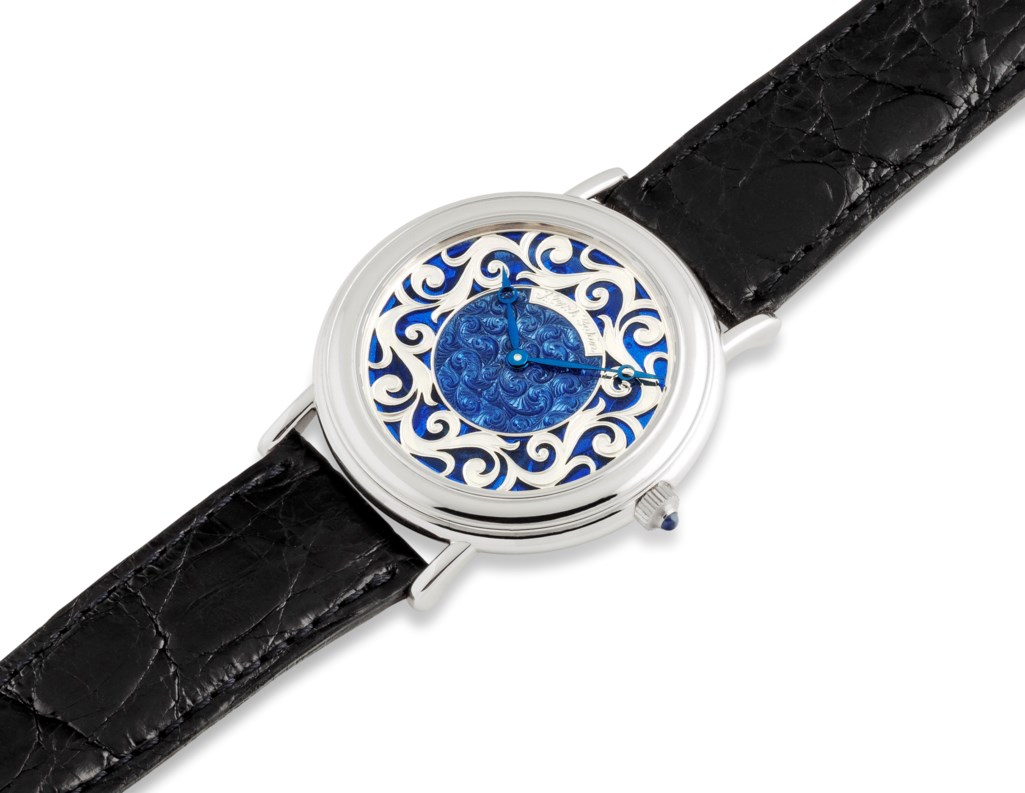 ALEXIS GARIN, 18K WHITE GOLD SEMI-SKELETONISED WRISTWATCH | Christie’s