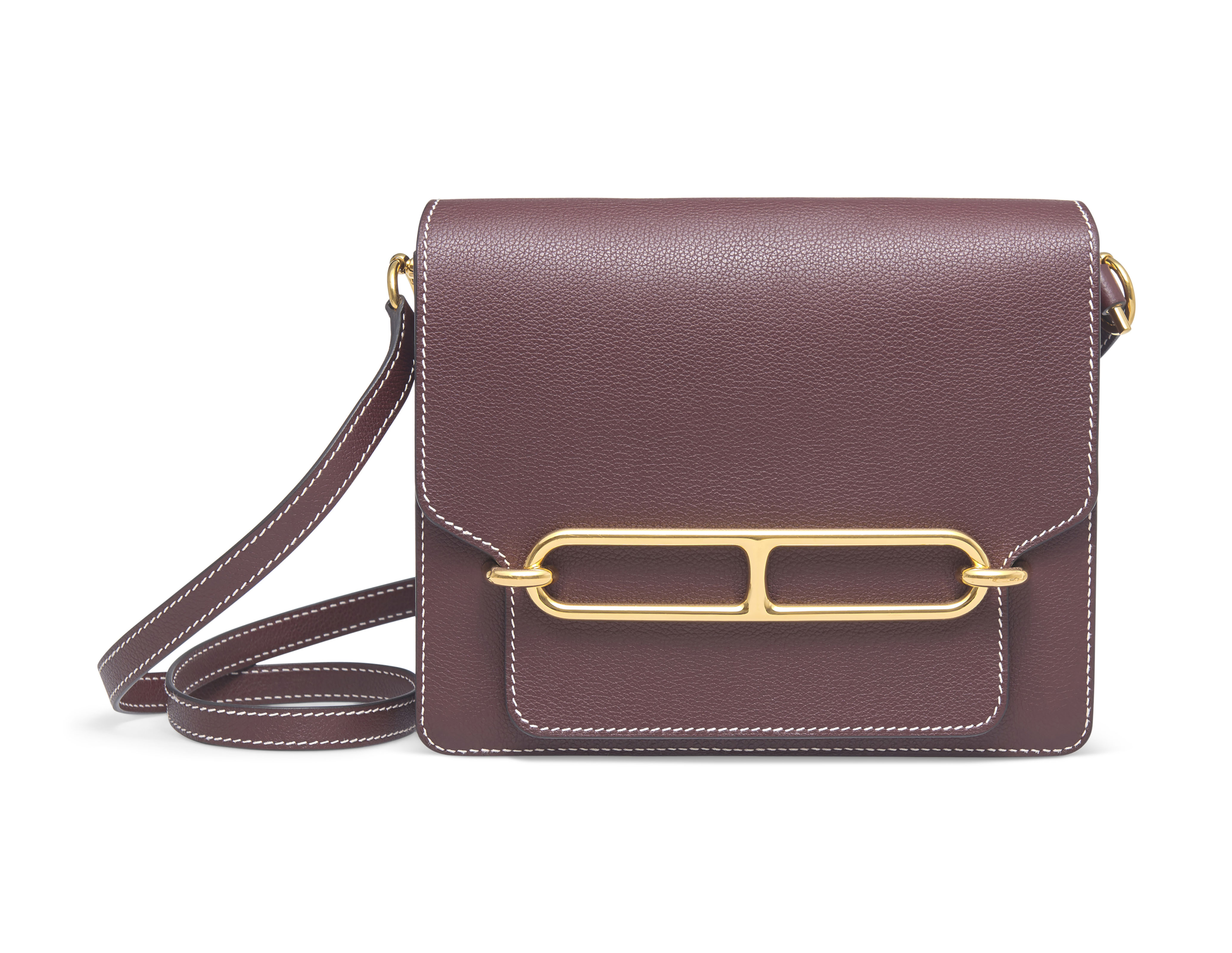 A BORDEAUX EVERCOLOR LEATHER ROULIS 23 WITH GOLD HARDWARE, HERMÈS, 2017 ...