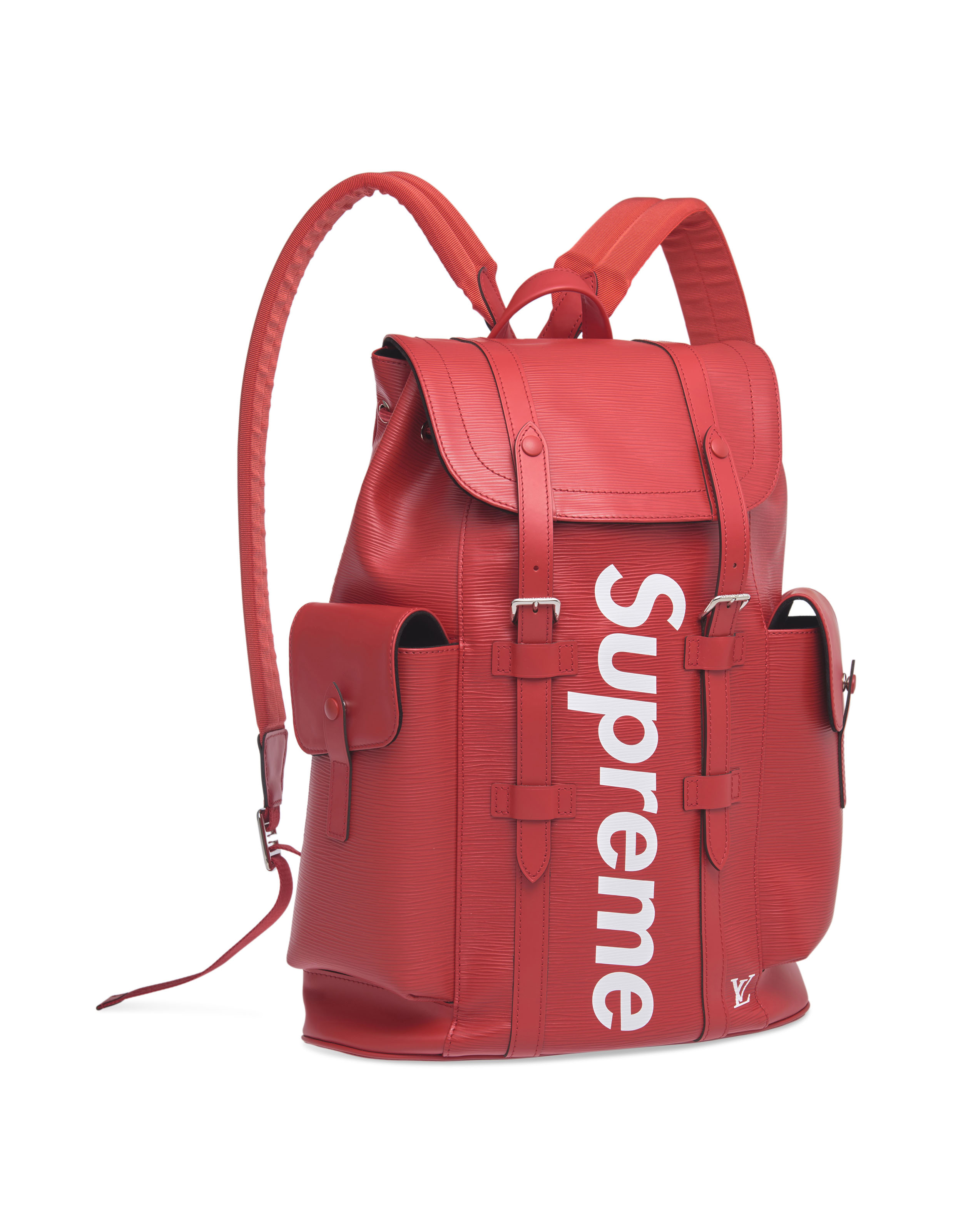 A LIMITED EDITION RED & WHITE EPI LEATHER CHRISTOPHER BACKPACK WITH ...
