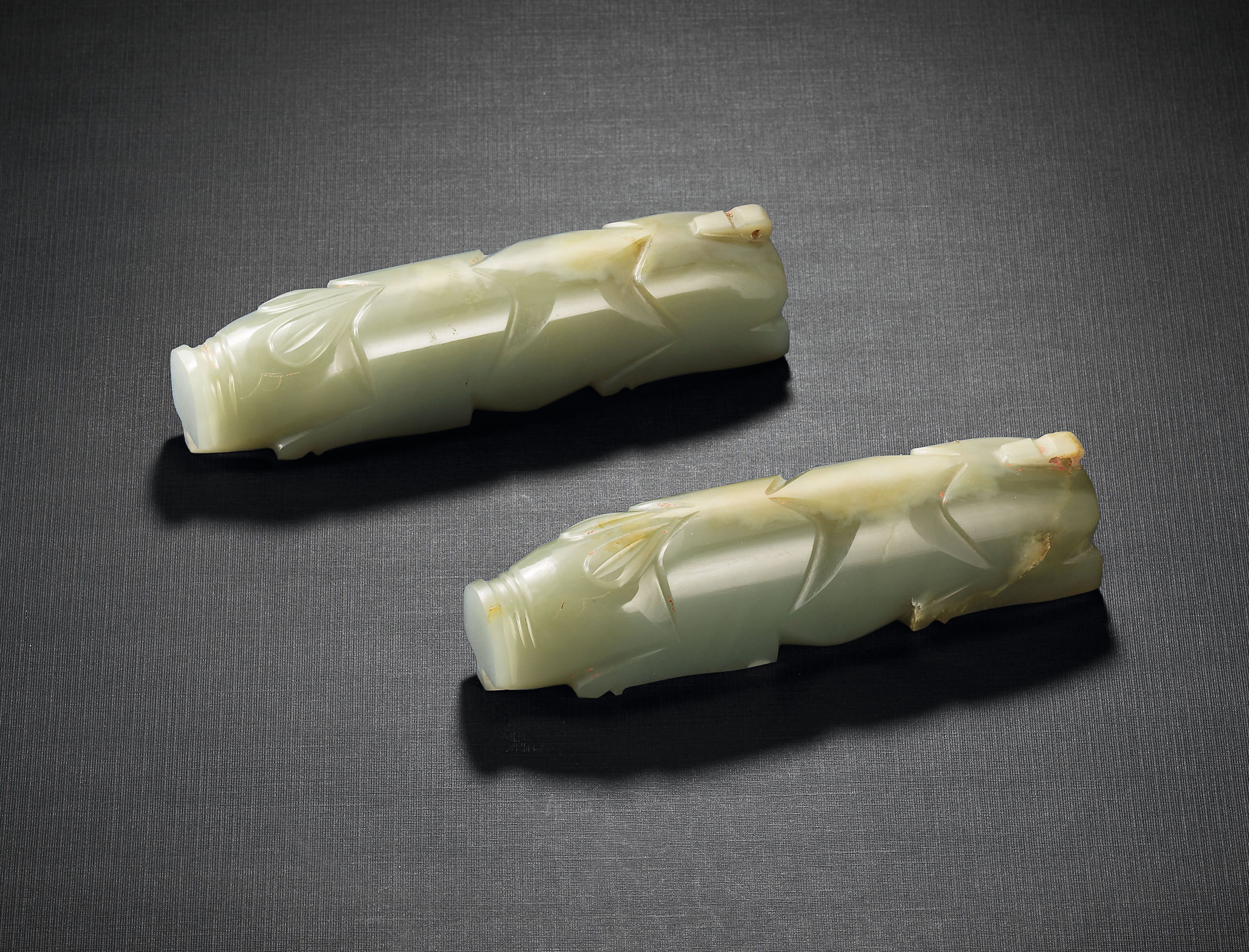 AN EXCEPTIONALLY RARE AND LARGE WHITE JADE 'TIGER' DISC, BI, EASTERN ...