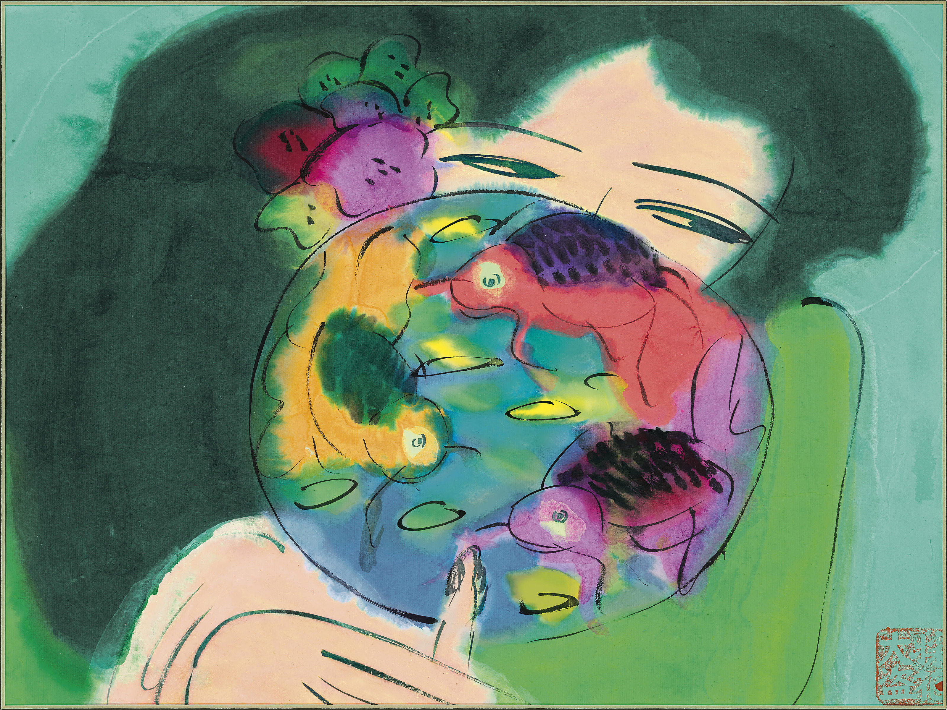 WALASSE TING (DING XIONGQUAN, USA/CHINA, 1928-2010), Untitled (Lady ...