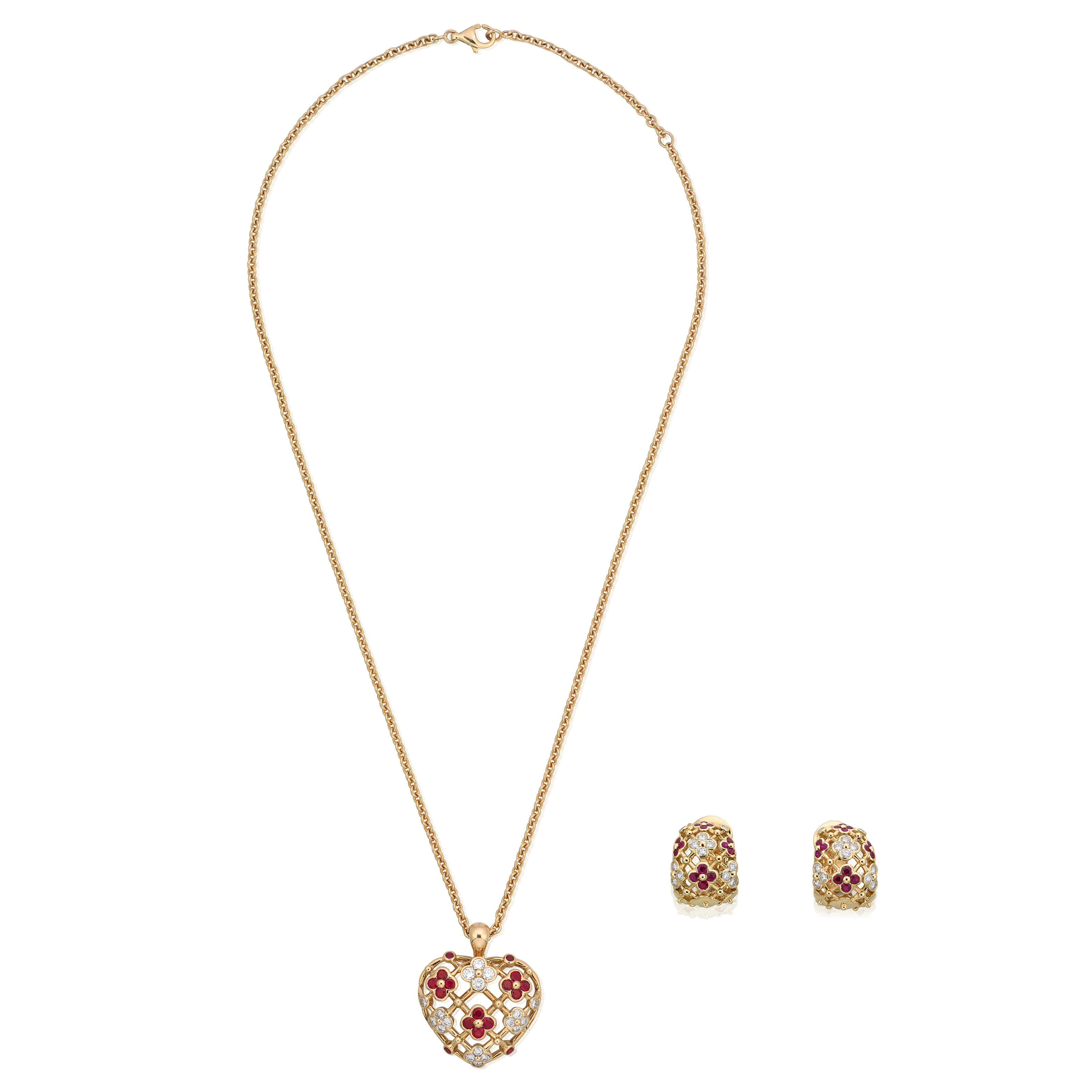 VAN CLEEF & ARPELS DIAMOND AND RUBY JEWELRY SET, | Christie’s