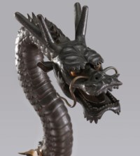 An impressive iron articulated sculpture of a dragon, Edo period (18th ...