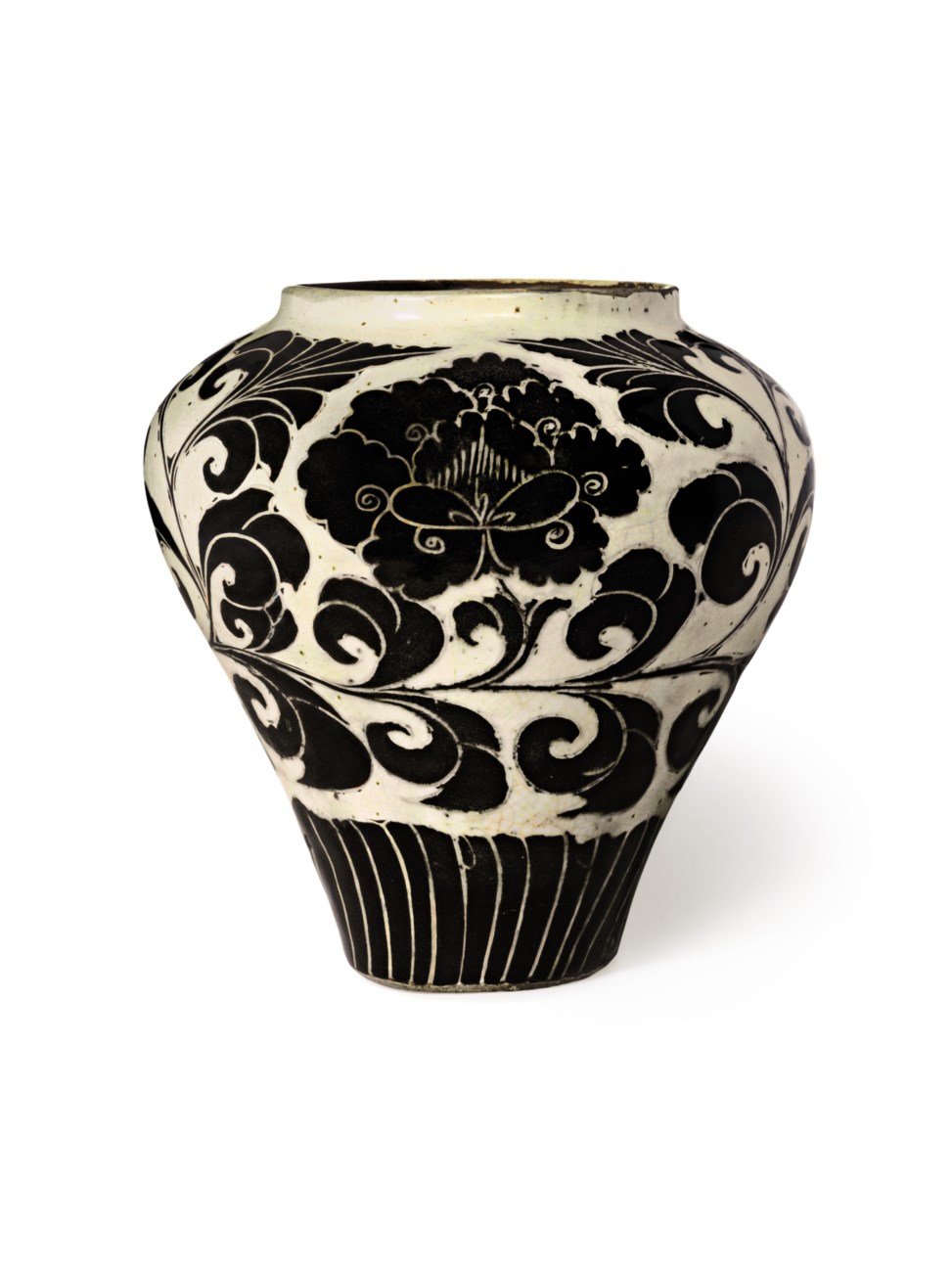 A RARE CIZHOU SGRAFFIATO 'PEONY' JAR, NORTHERN SONG DYNASTY (960-1127 ...