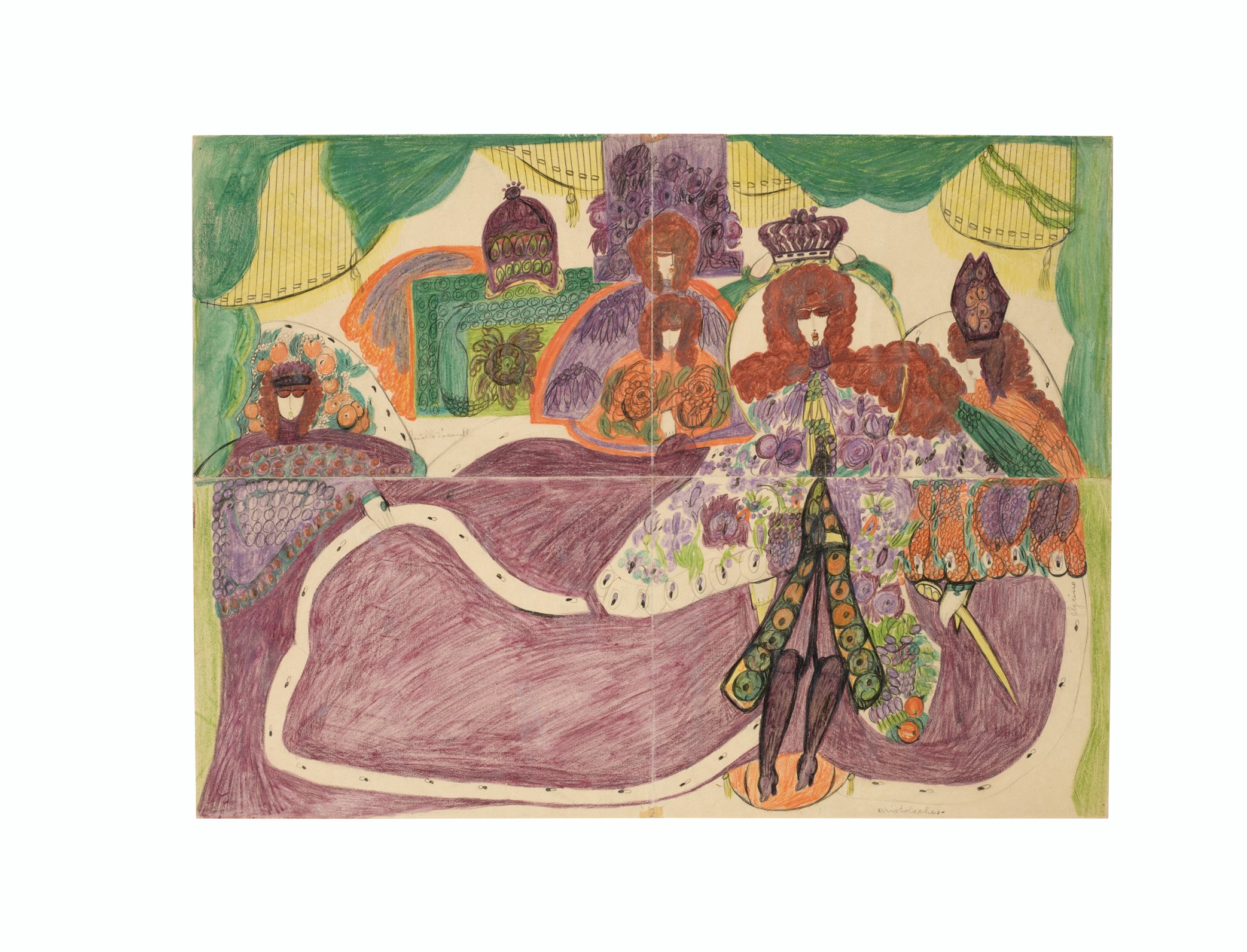 Aloïse Corbaz (1886-1964), Aristoloches (double-sided), circa 1925-1933 ...