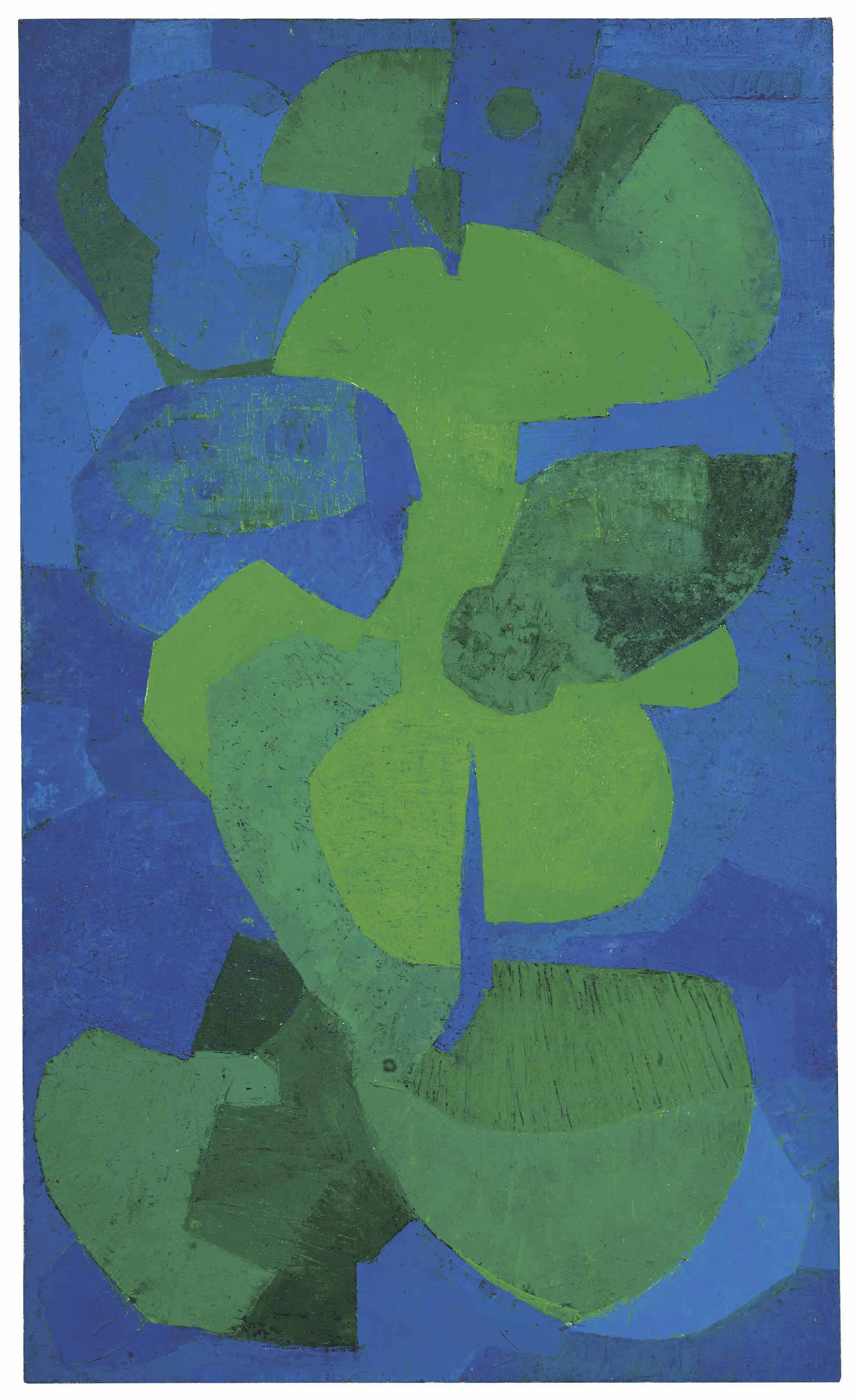 Pedro Coronel (1923-1985) , Untitled (Composición en azul y verde ...