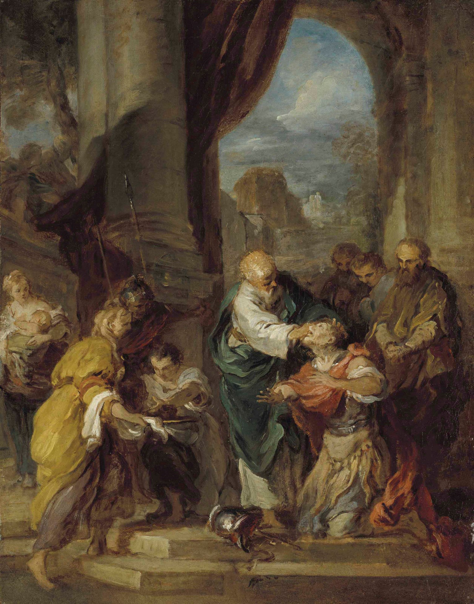 François Lemoyne (Paris 1688-1737), Ananias restoring the sight of ...
