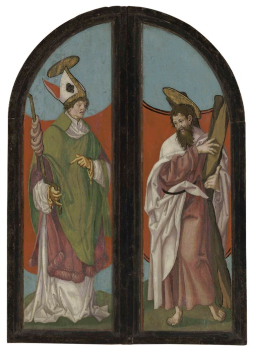 German School, circa 1500, A diptych with Saint Erasmus of Formia and ...