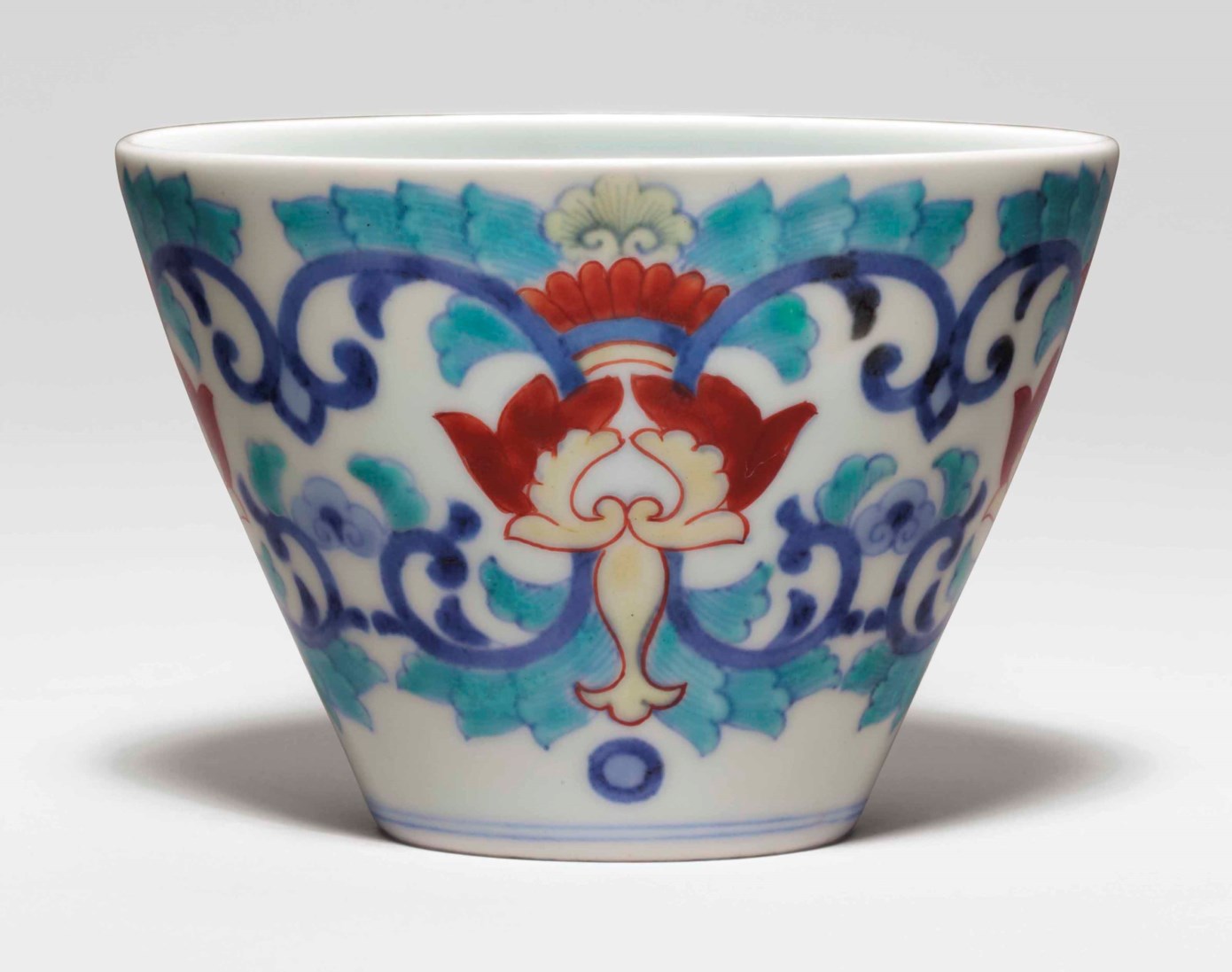 A PORCELAIN WINE CUP, NABESHIMA WARE, OKAWACHI, HIZEN PROVINCE, EDO ...