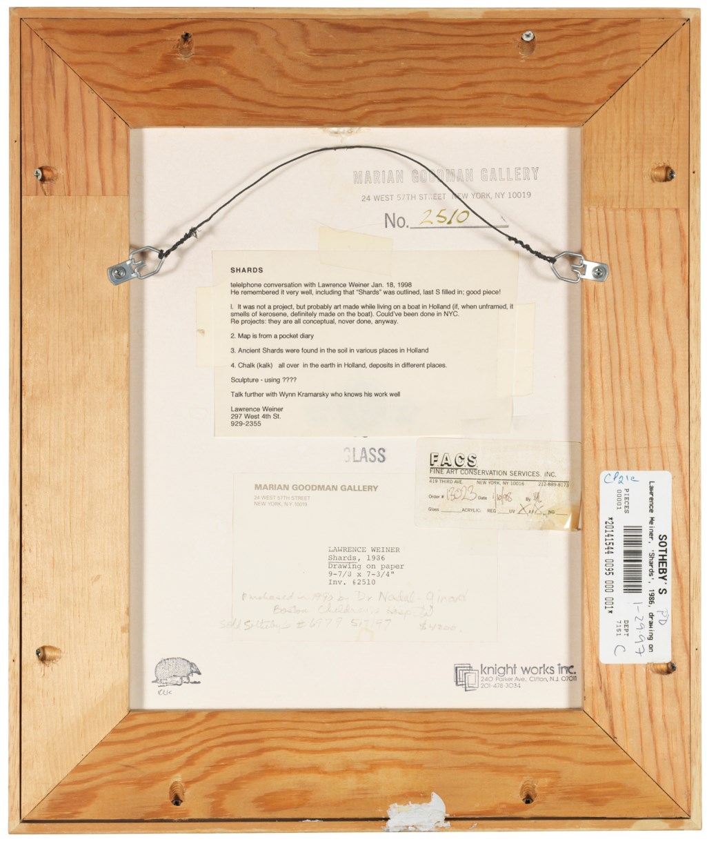 LAWRENCE WEINER (B. 1942), Shards | Christie’s