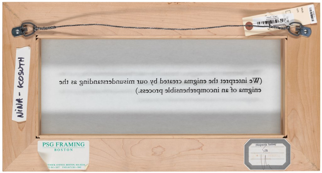 JOSEPH KOSUTH (B. 1945), '(Wittgenstein Untitled)' | Christie’s