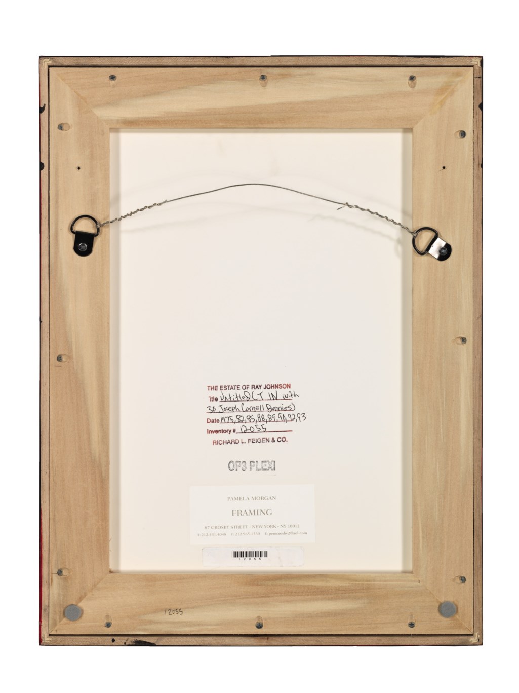 RAY JOHNSON (1927-1995), Untitled (T IN with 30 Joseph Cornell Bunnies ...