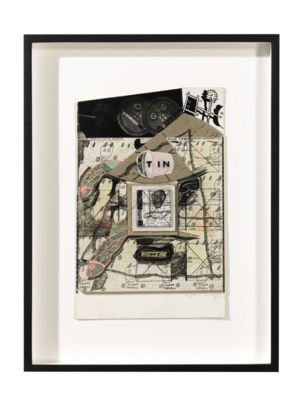 RAY JOHNSON (1927-1995), Untitled (T IN with 30 Joseph Cornell Bunnies ...